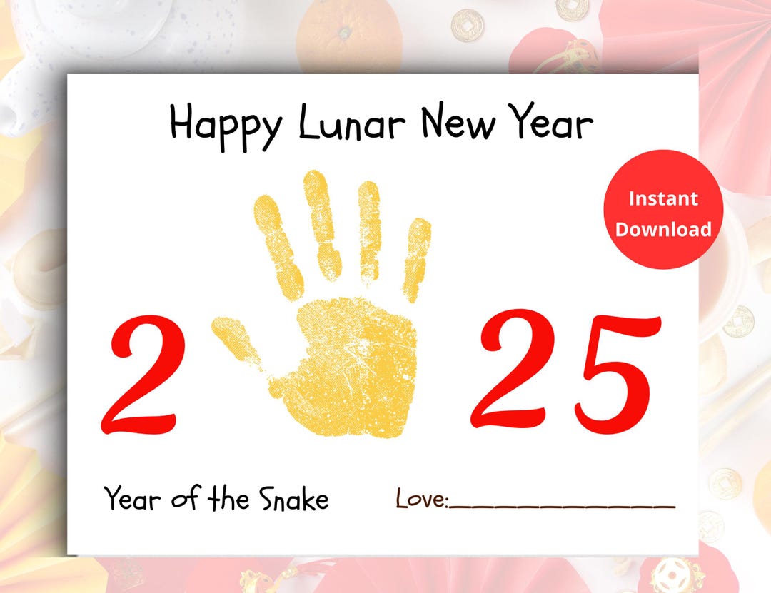 Lunar New Year Handprint Art, Chinese New Year 2025 Kids Activity ...