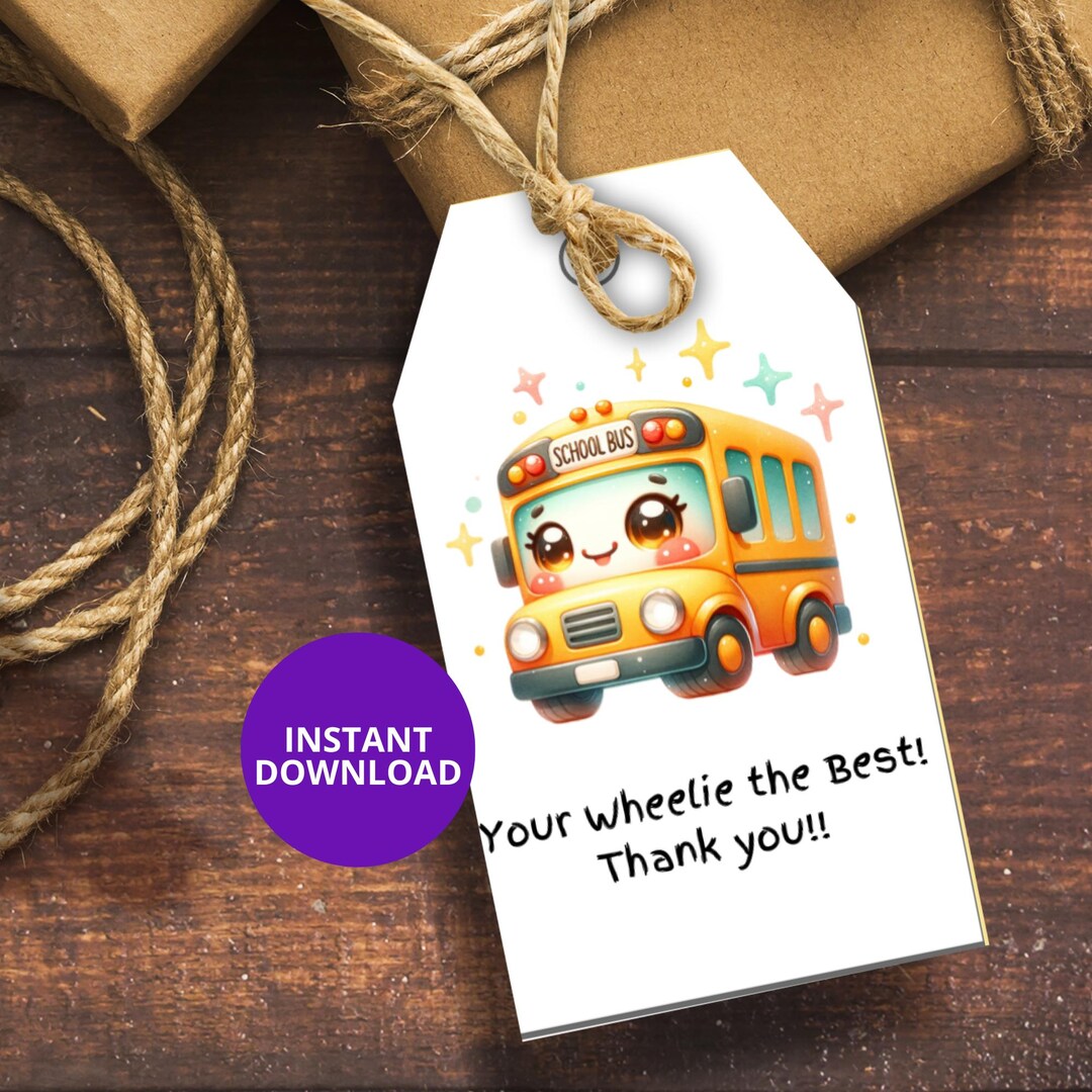 Bus Driver Appreciation Gift, Bus Driver Gift Tags, Bus Driver Thank ...