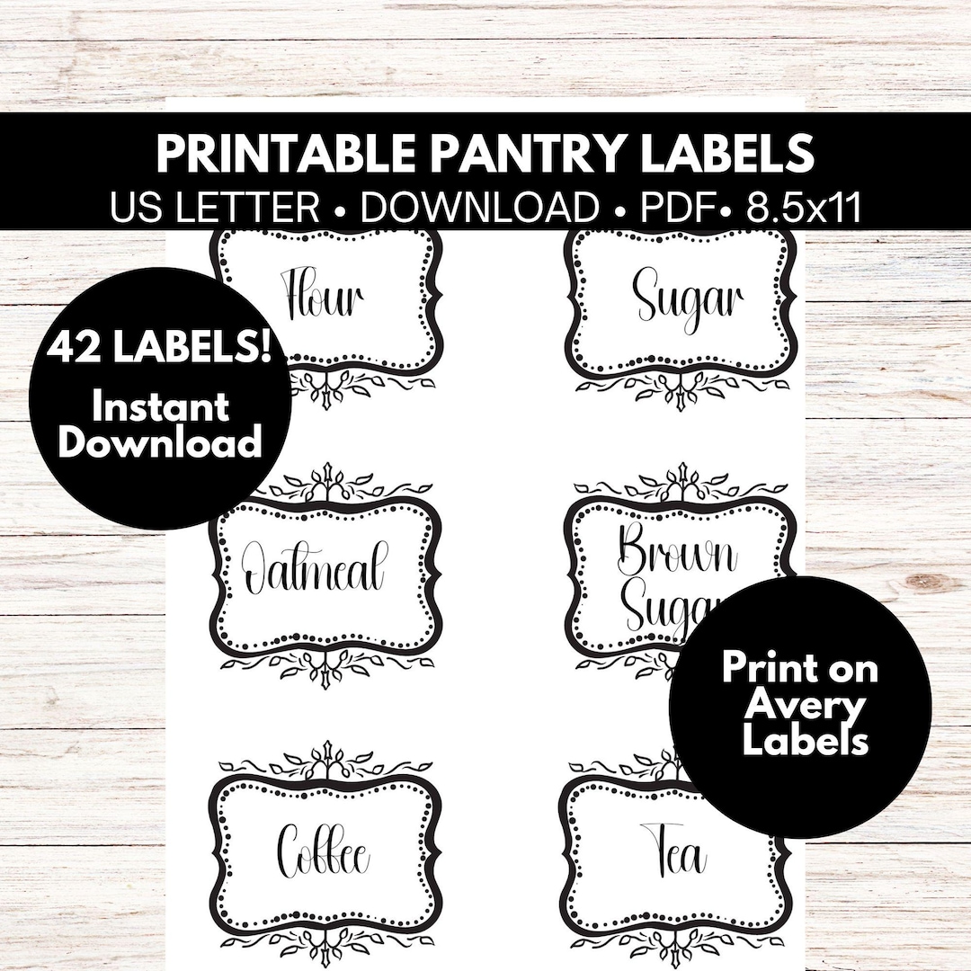 Pantry Labels Printable, Kitchen Organization, Baking Labels, Kitchen ...