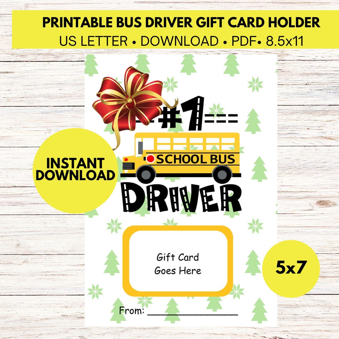 Christmas Bus Driver Gift Card Holder, School Bus Gift, School Bus ...