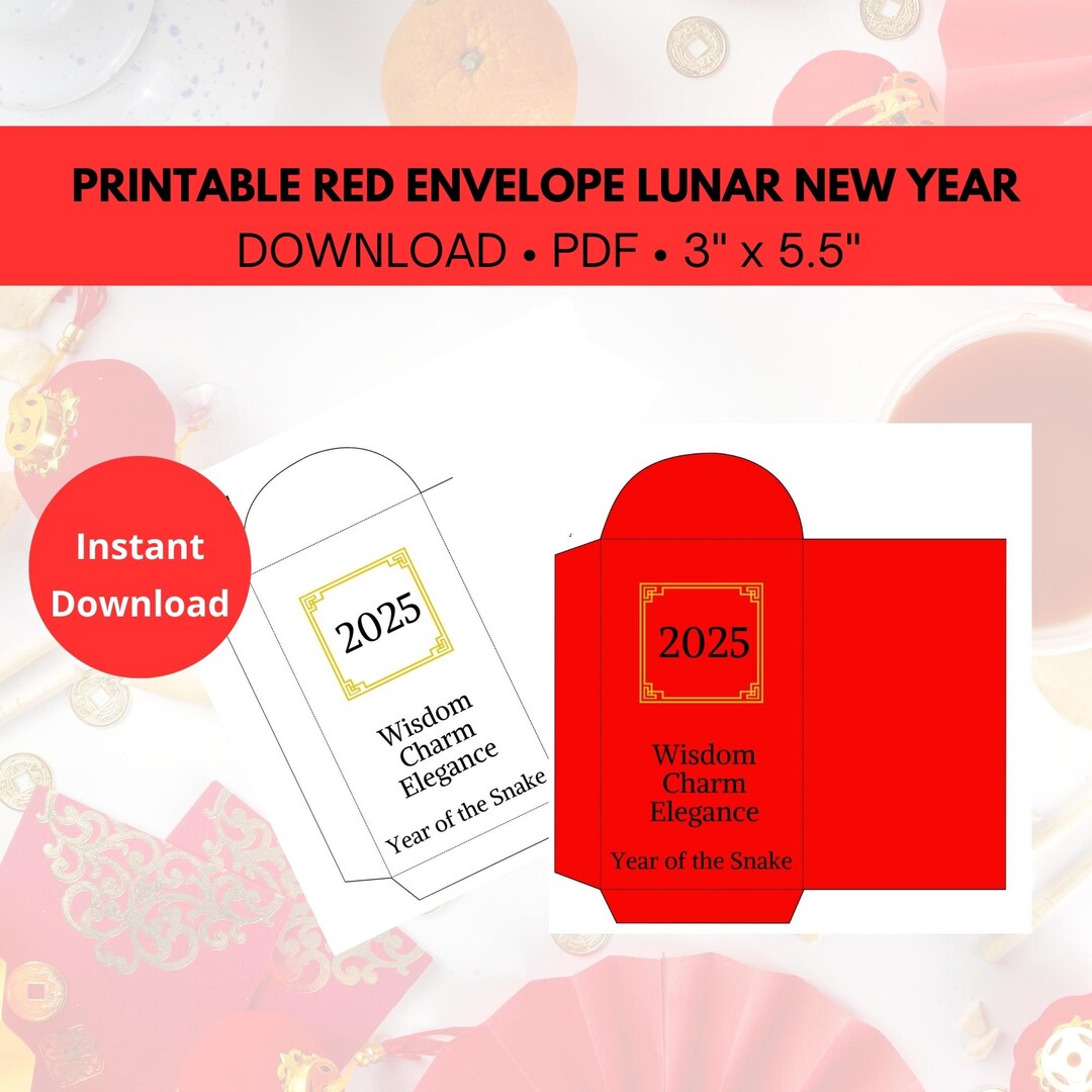 Red Envelope for Lunar New Year of the Snake, Lunar New Year Red ...
