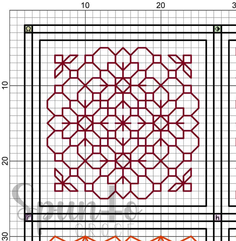 Rainbow Blackwork Sampler, Printable PDF, Instant Download, Blackwork Pattern, Cross Stitch ...