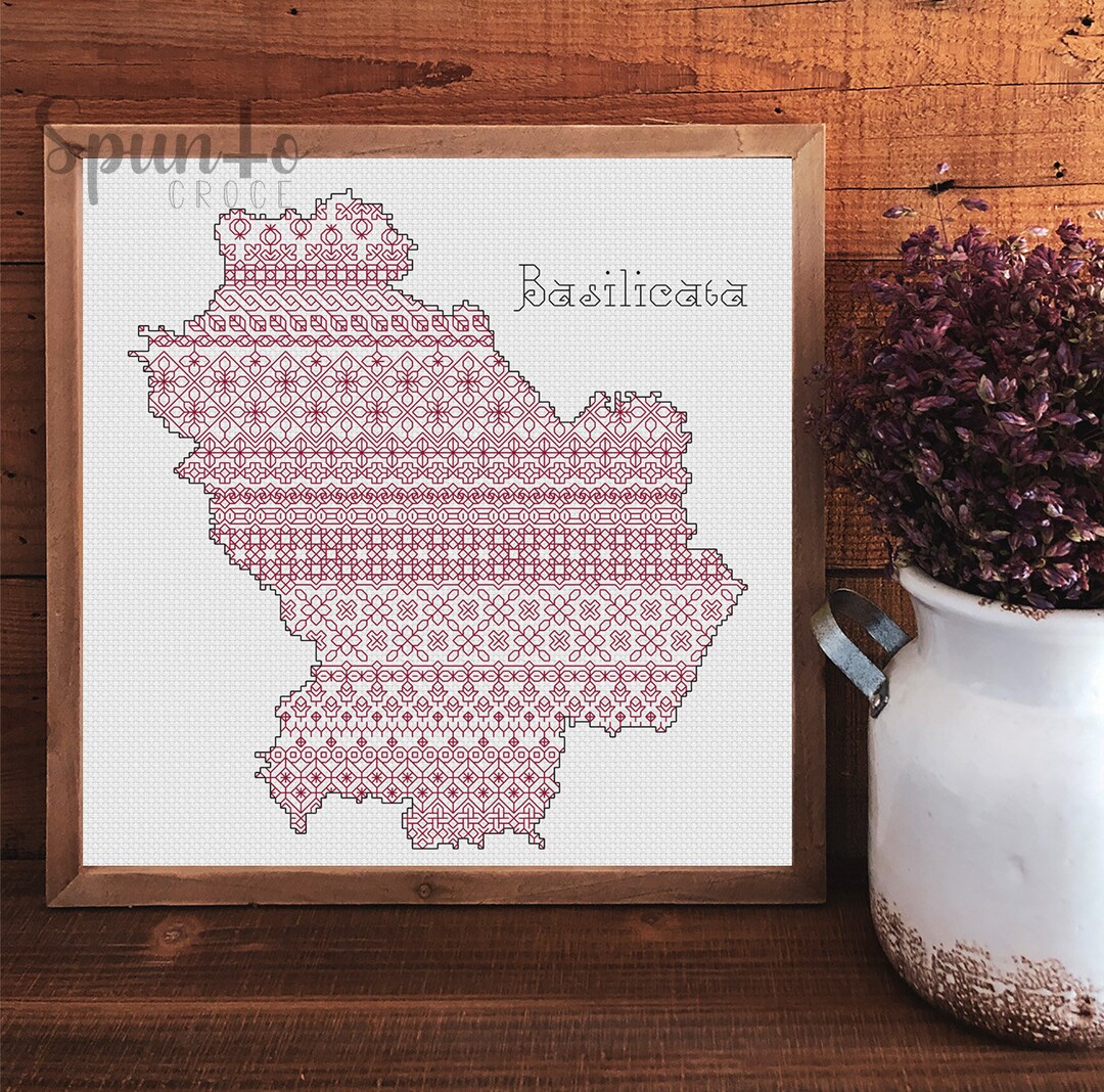 Blackwork Map, Basilicata, Printable PDF, Instant Download, Blackwork ...