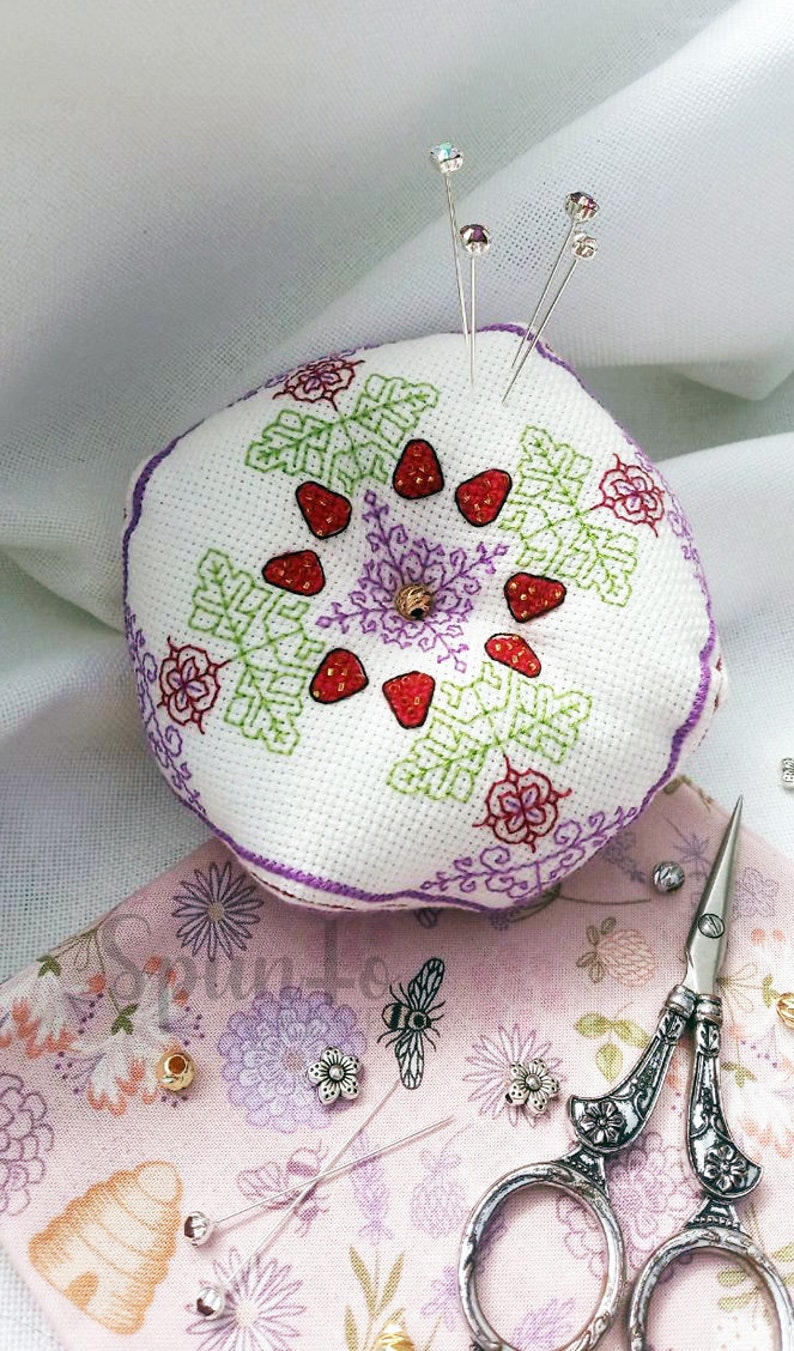 Strawberry Biscornu, Printable PDF, Instant Download, Cross Stitch ...