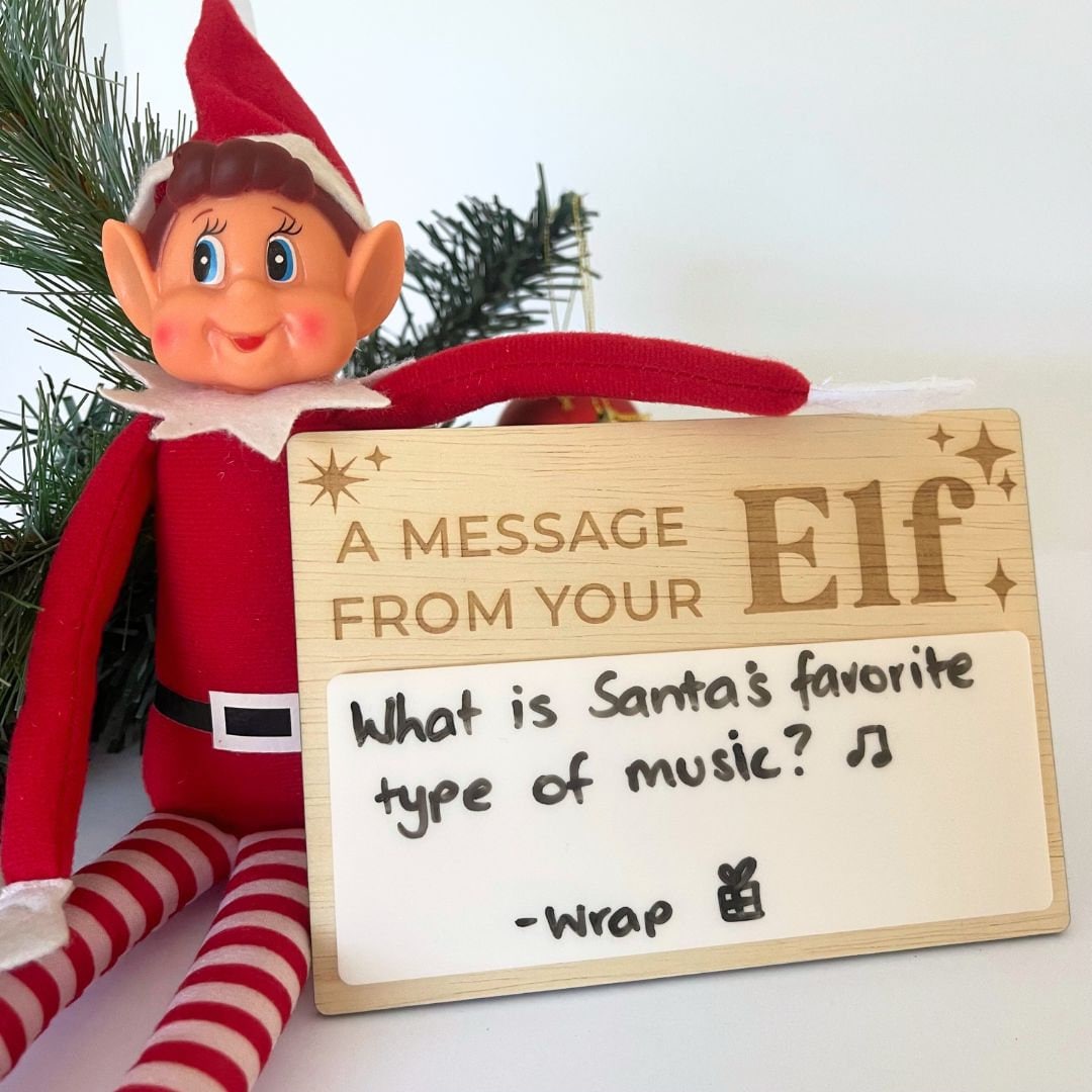 Elf Message Board, Wooden Engraved Elf Prop, A Message From Your Elf ...