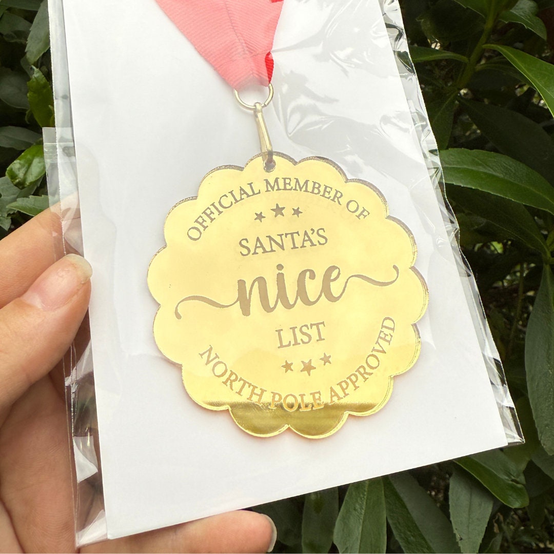 Santa's Nice List Medal, Gift From Santa Elf, Santa Letter, Christmas ...