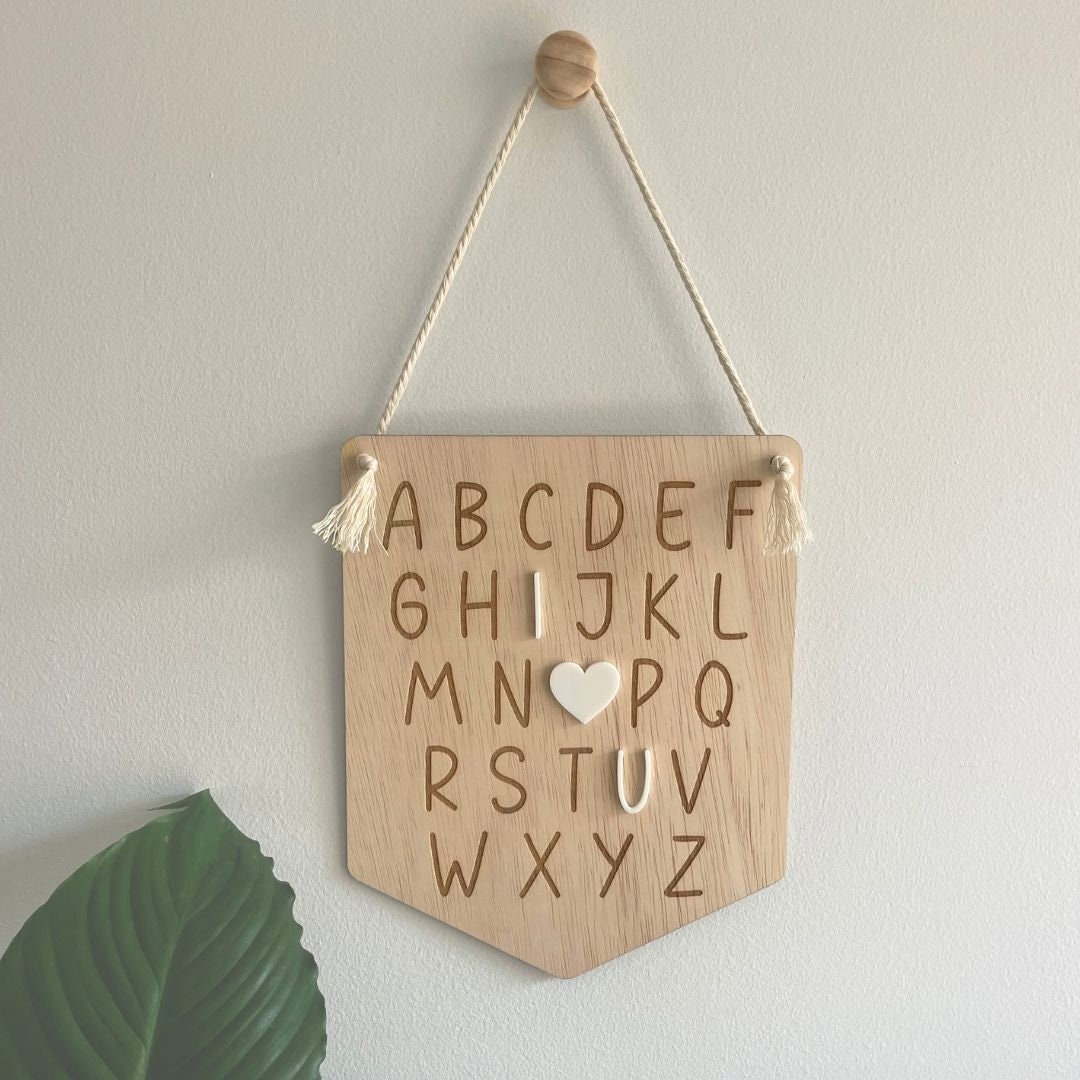 Alphabet Wall Hanging for Kids Bedroom or Playroom, Children's Gift ...