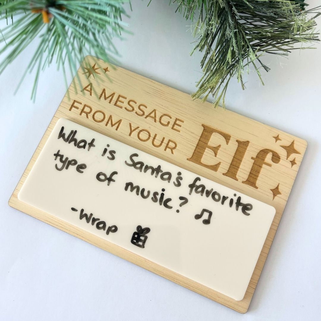 Elf Message Board, Wooden Engraved Elf Prop, A Message From Your Elf ...