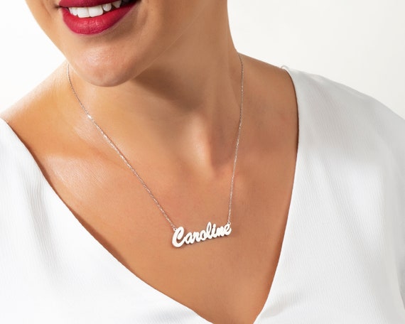 Cursive Name Necklace Name Necklace Gold Personalized - Etsy