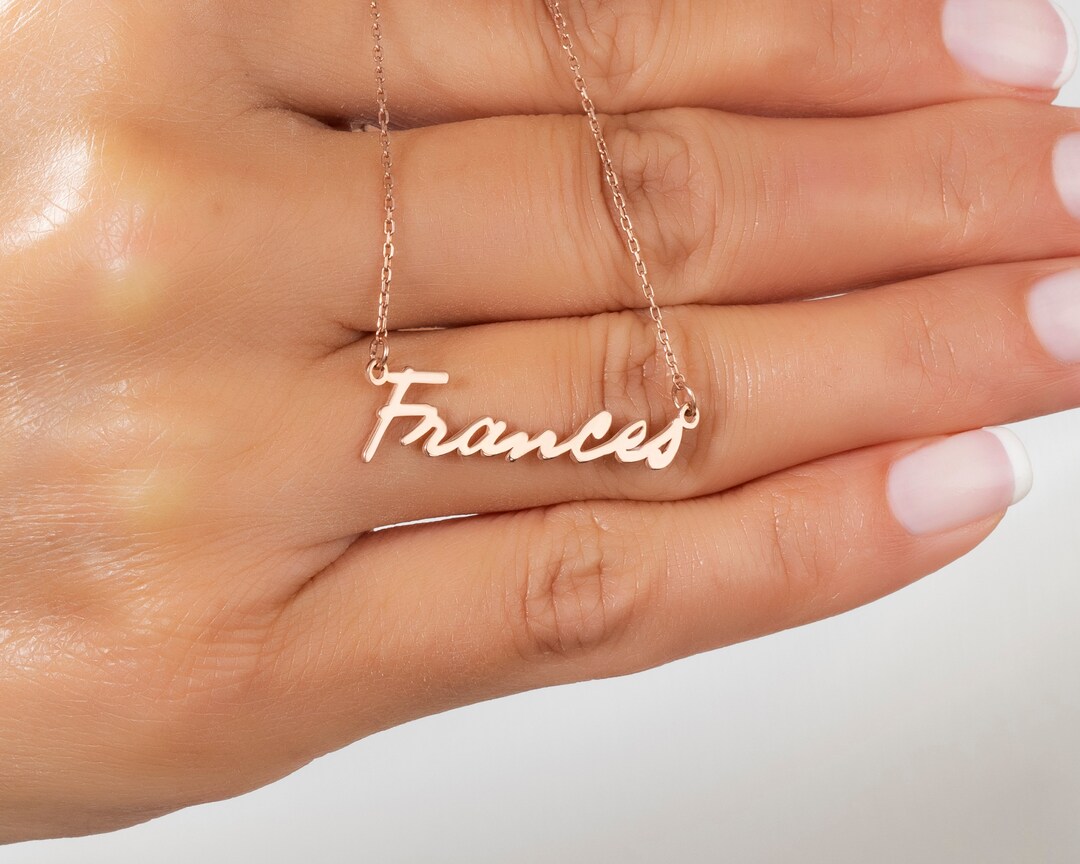 Cursive Name Necklace 14k Gold , Dainty Cursive Name Necklace , Cursive ...