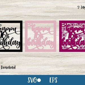 Happy 16th Birthday Card Daisies SVG | Birthday Celebrations | Layered ...