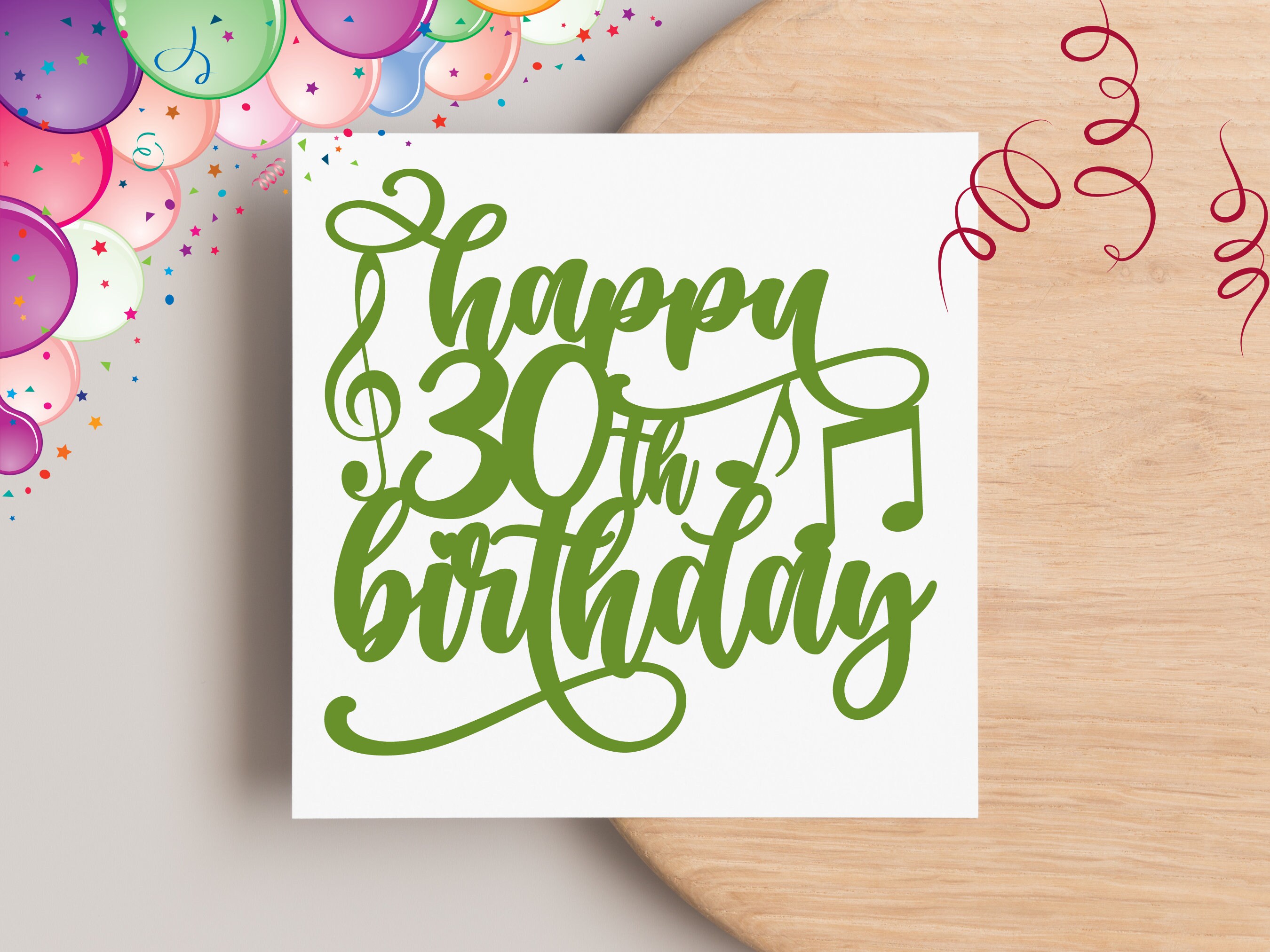 Music 30th Birthday Cake Topper SVG Happy Birthday Svg - Etsy Australia