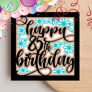 Happy 85th Birthday Card SVG | Birthday Celebrations | Layered SVG ...
