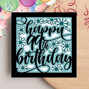 Happy 99th Birthday Card SVG | Birthday Celebrations | Layered SVG ...