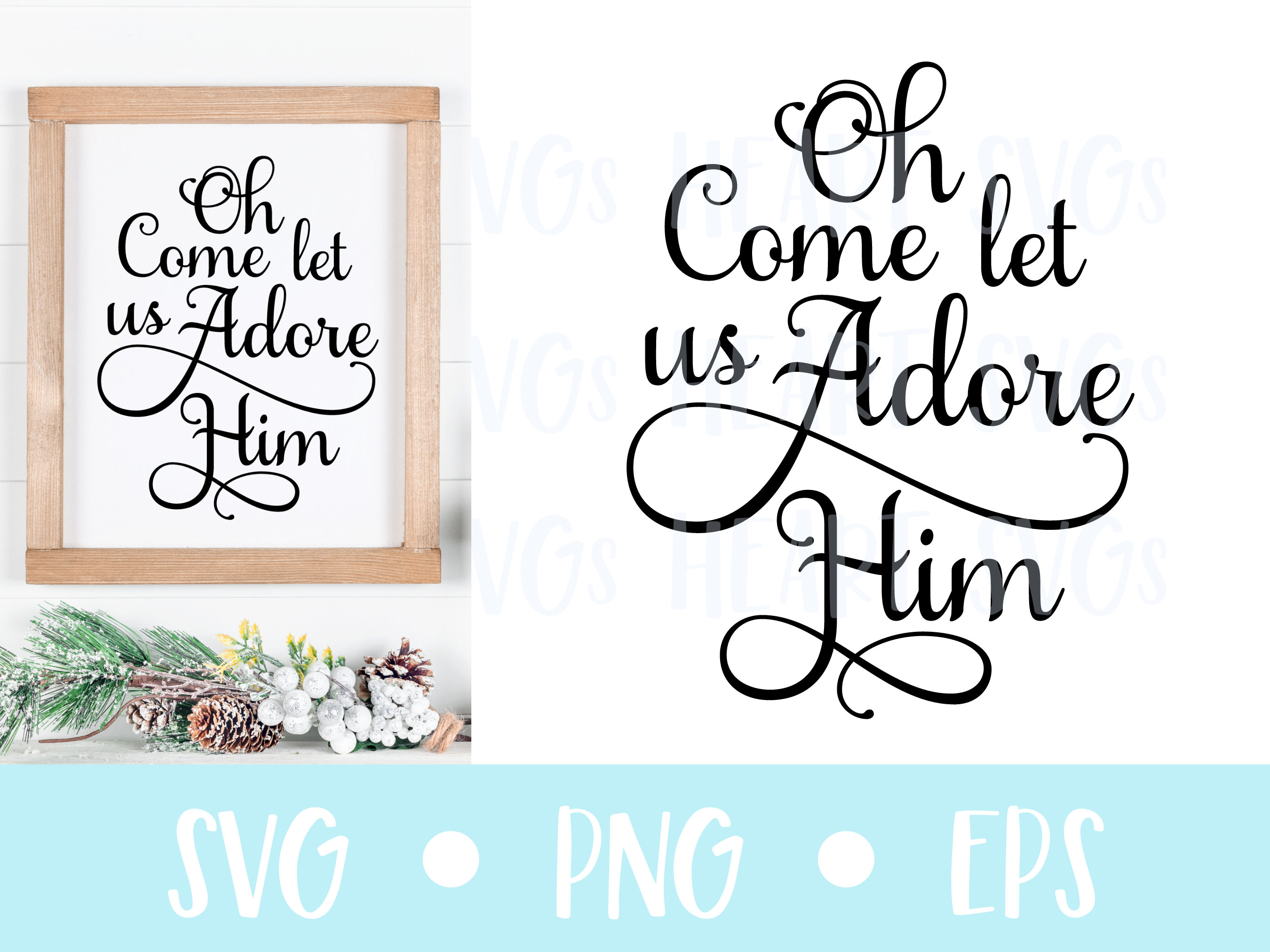 Christmas Carol SVG Oh Come Let Us Adore Him SVG Files for | Etsy Australia