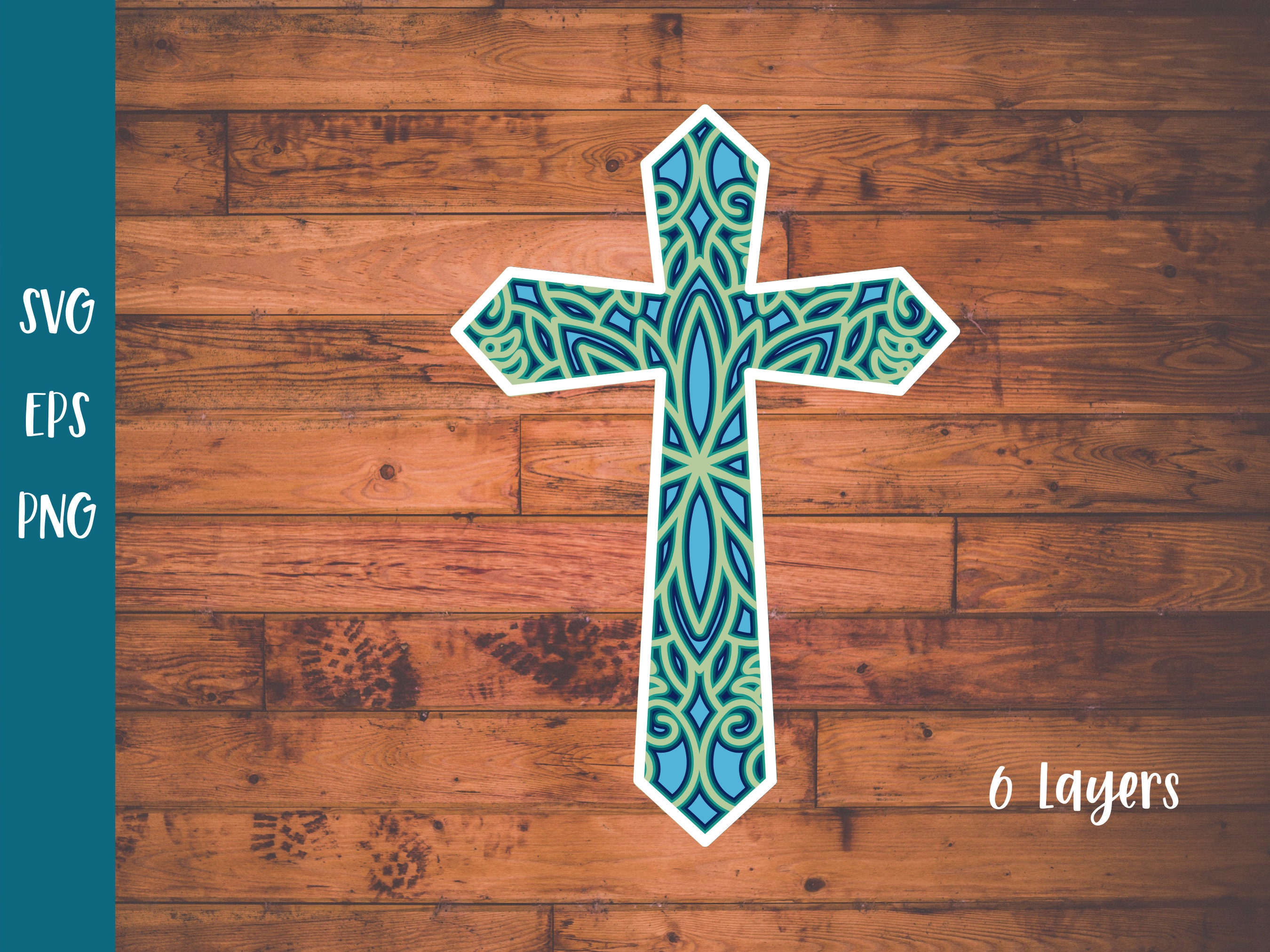 Layered Cross | Easter Gift | 3D Paper Craft | 6 Layers | SVG Files for ...