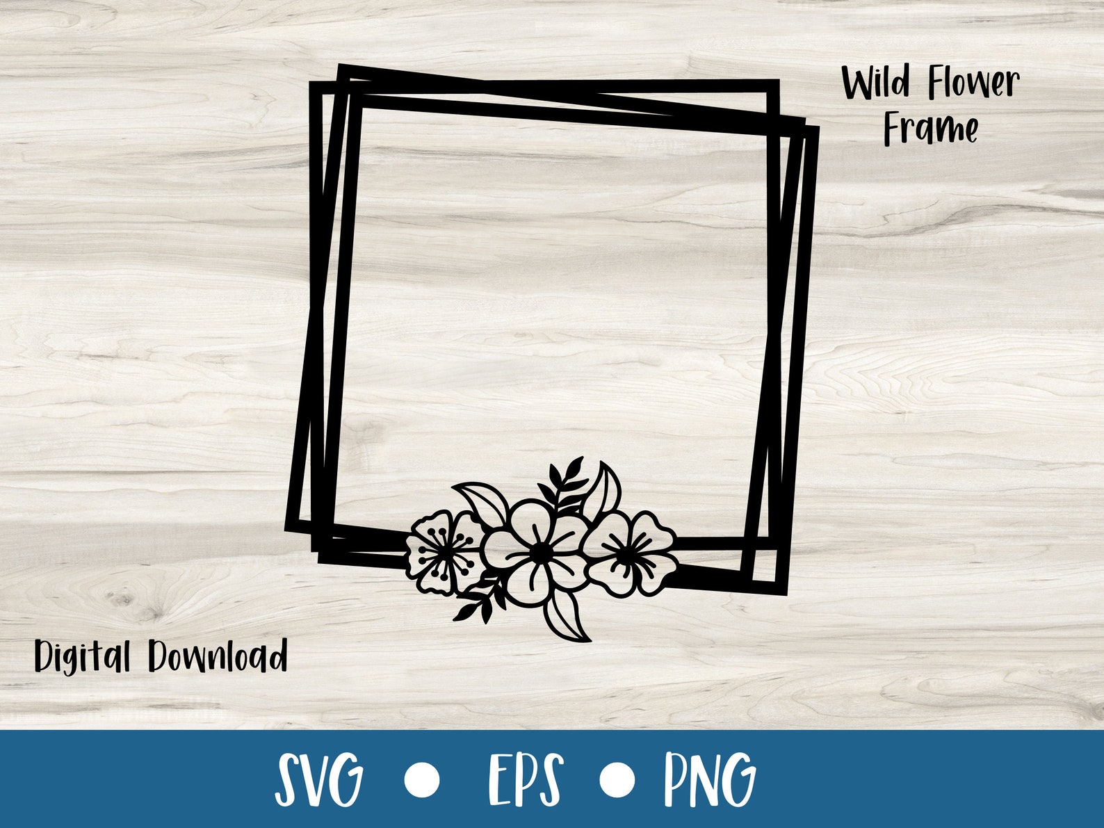 Wild Flower Floral Frame SQUARE Flower Frames Floral - Etsy