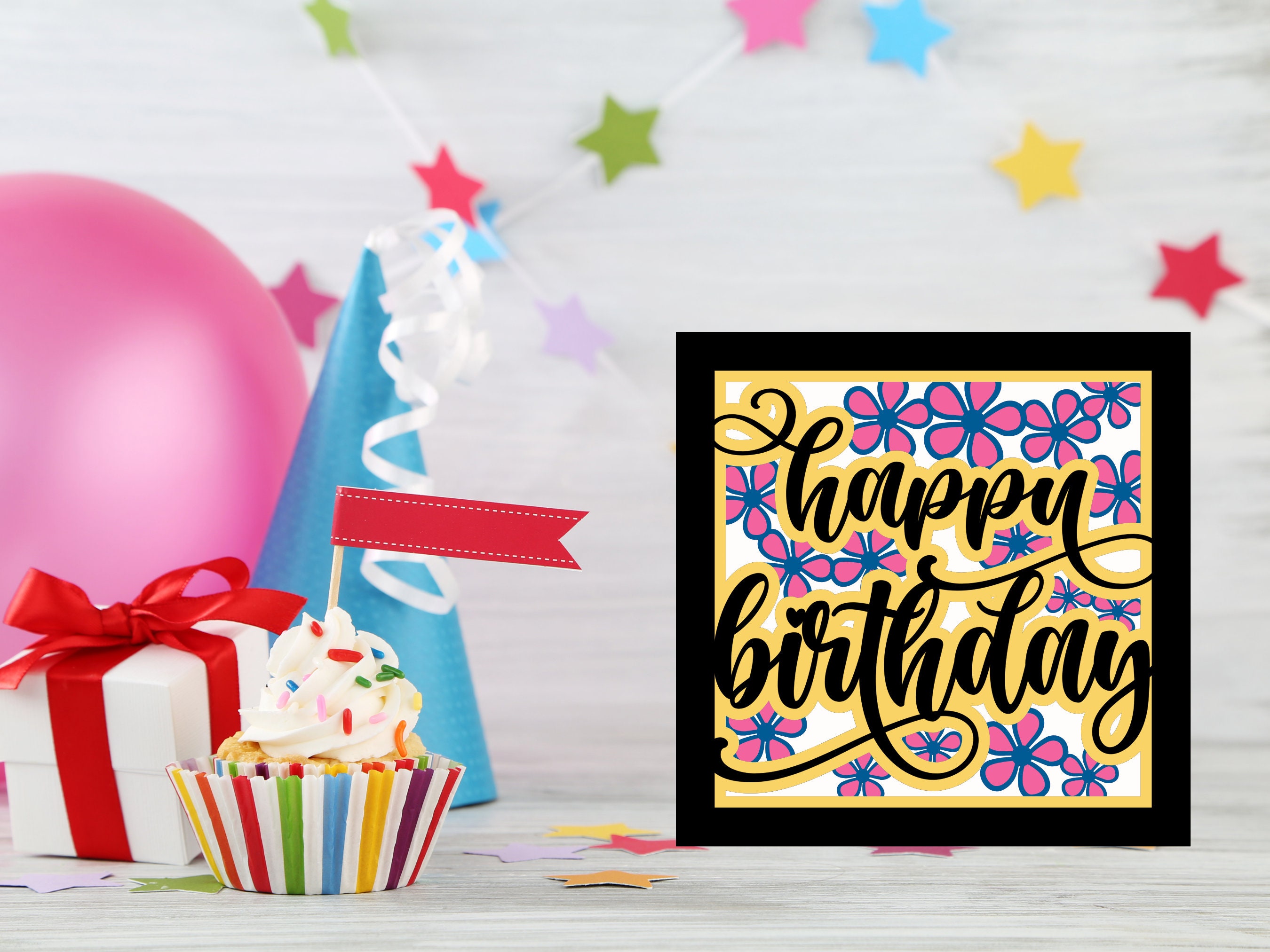 Happy Birthday Card Frangipani SVG | Birthday Celebrations | Layered ...
