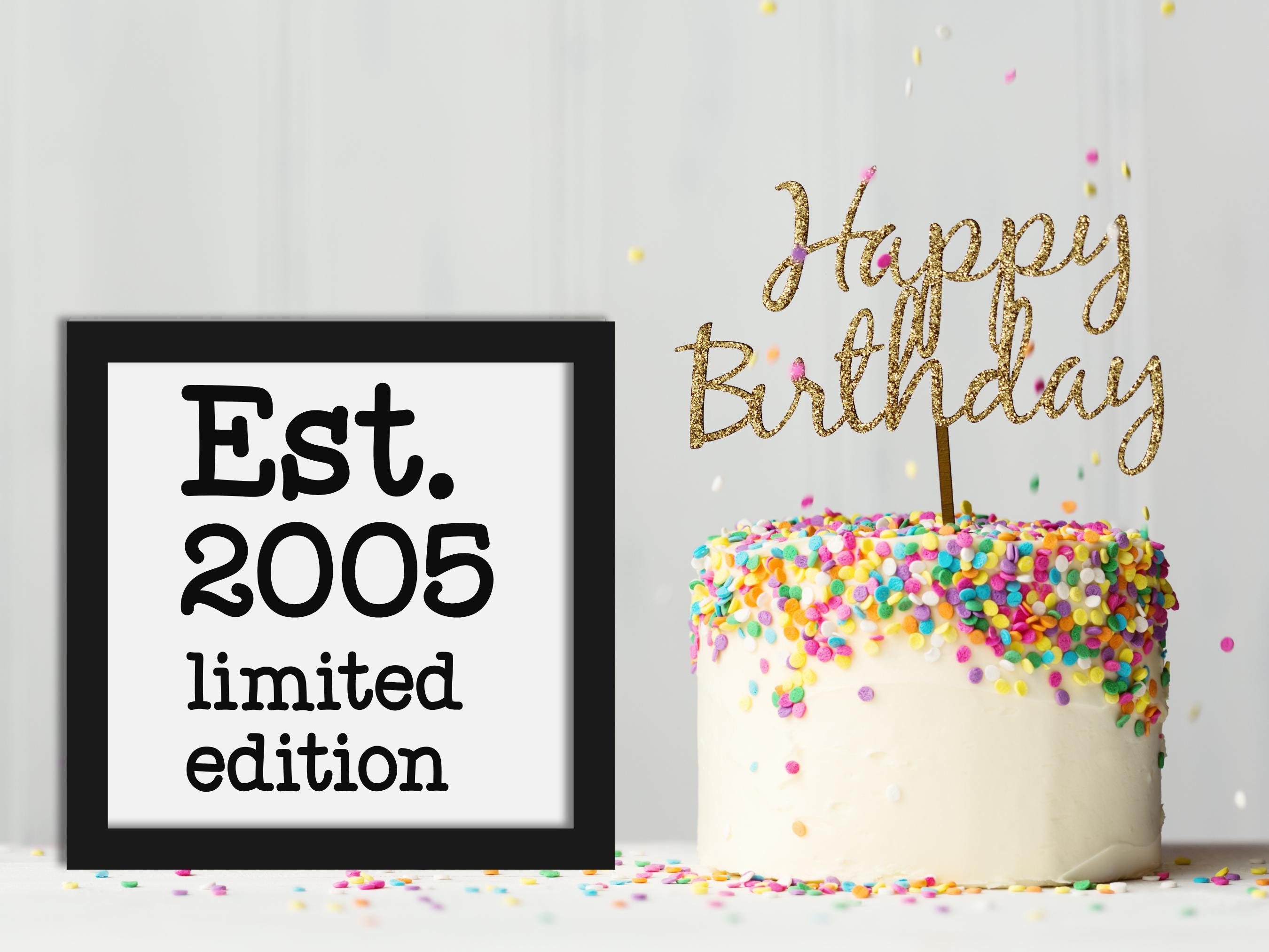 21st Birthday Card SVG, Est. 2005, Cricut Ready (digital Download) - Etsy