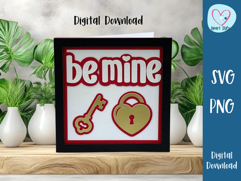 Valentine’s Card SVG, Be Mine Card File, DIY Valentine Cut File, Cricut ...