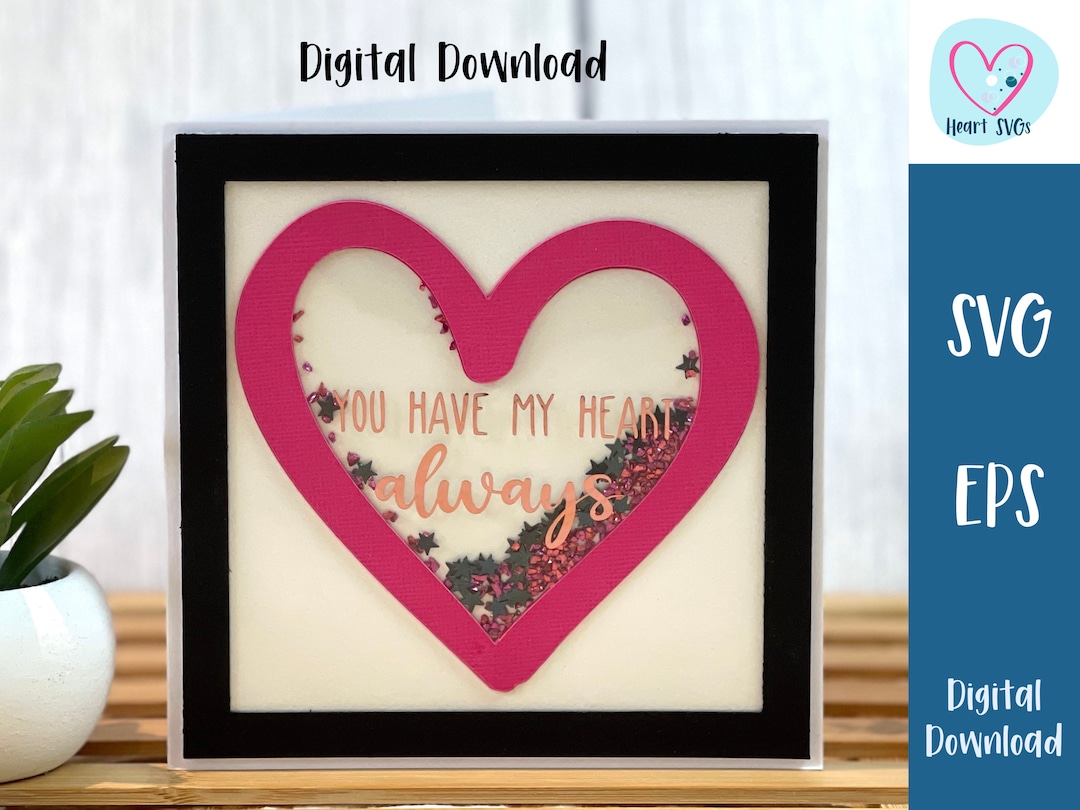 Heart Shaker Card SVG | Birthday | Valentines Day | Mothers Day | Cut ...
