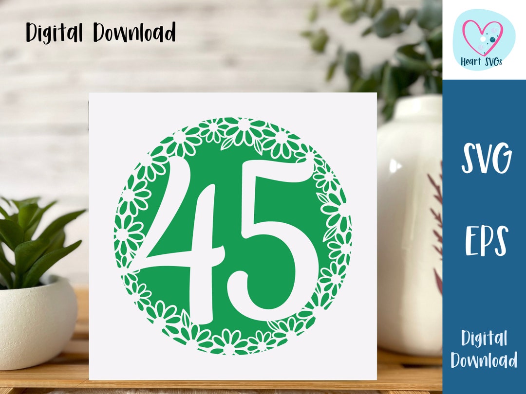 45th Birthday Card SVG | Birthday Celebrations | Anniversary | Cricut ...