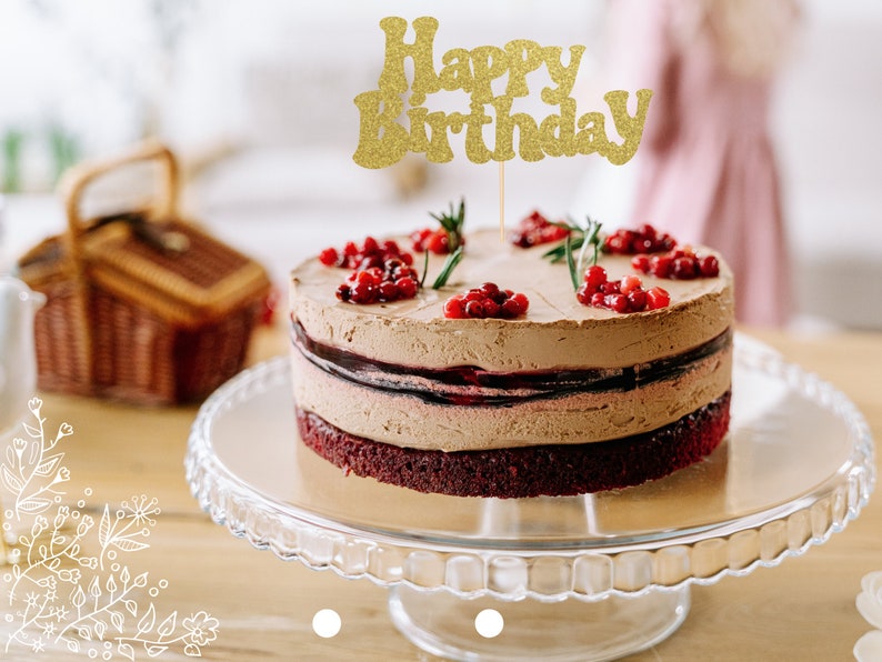 Happy Birthday Cake Topper HIPPIE | SVG Files for Cricut | Celebration ...