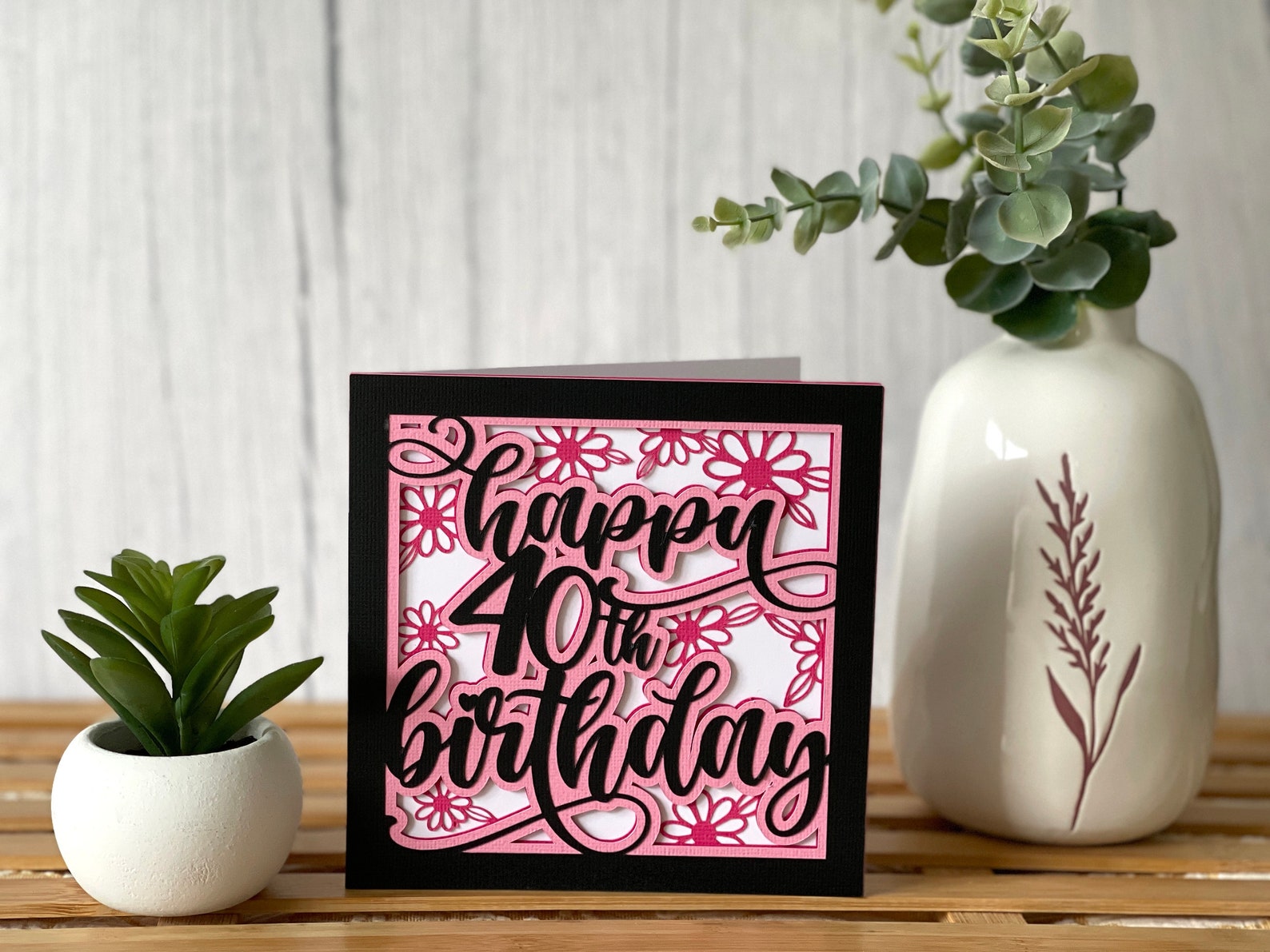Happy 40th Birthday Card SVG | Birthday Celebrations | Layered SVG ...