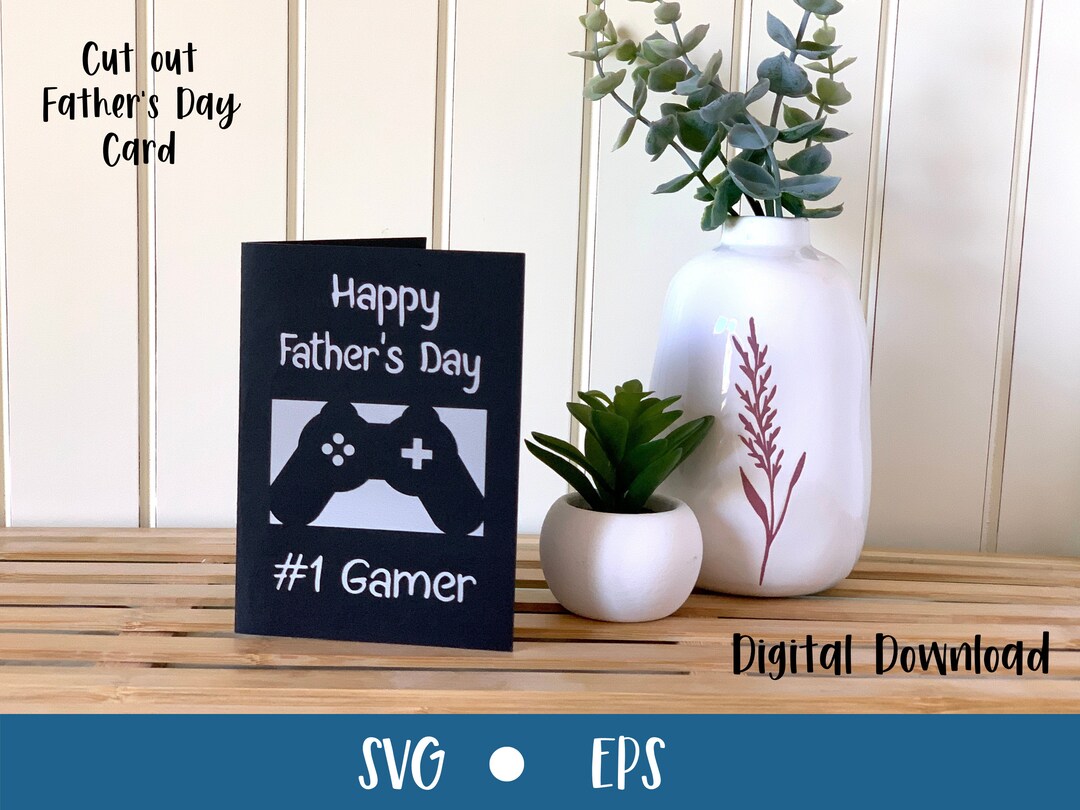 Father's Day Card | #1 Gamer | SVG Files for Cricut | Layered Card ...
