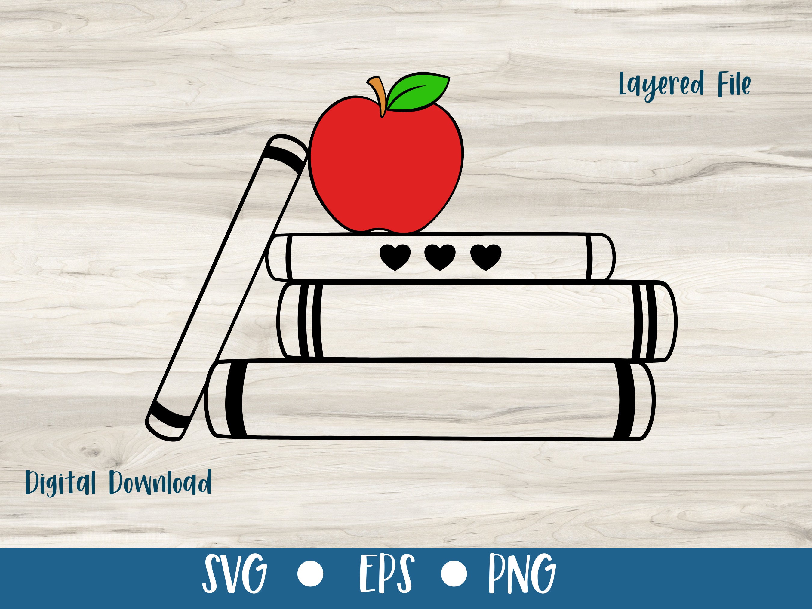 Books With Apple SVG Back to School Make a Book Bag SVG - Etsy