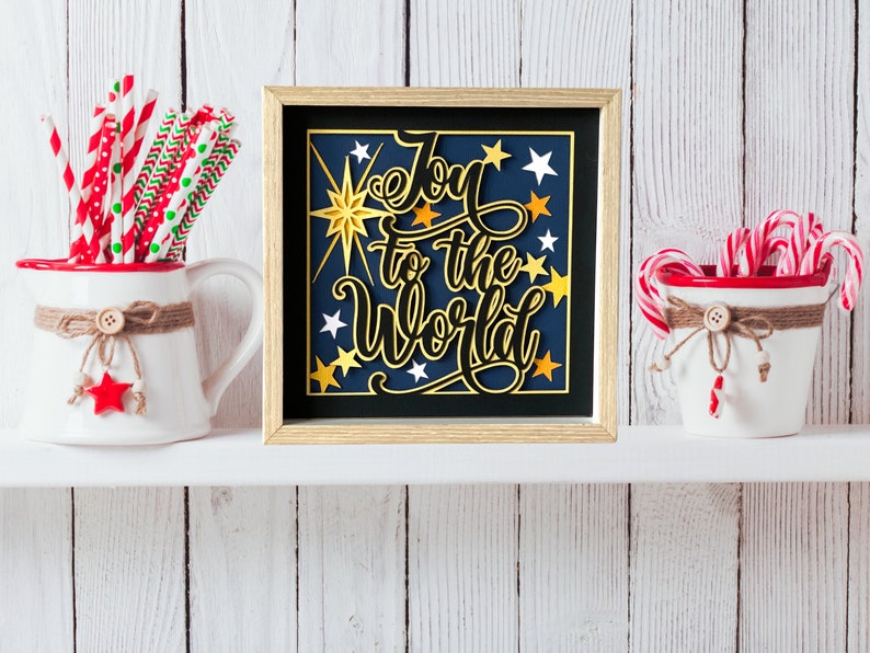 Joy to the World 3D Shadow Box SVG | 3D Christmas SVG | Svg Files for ...