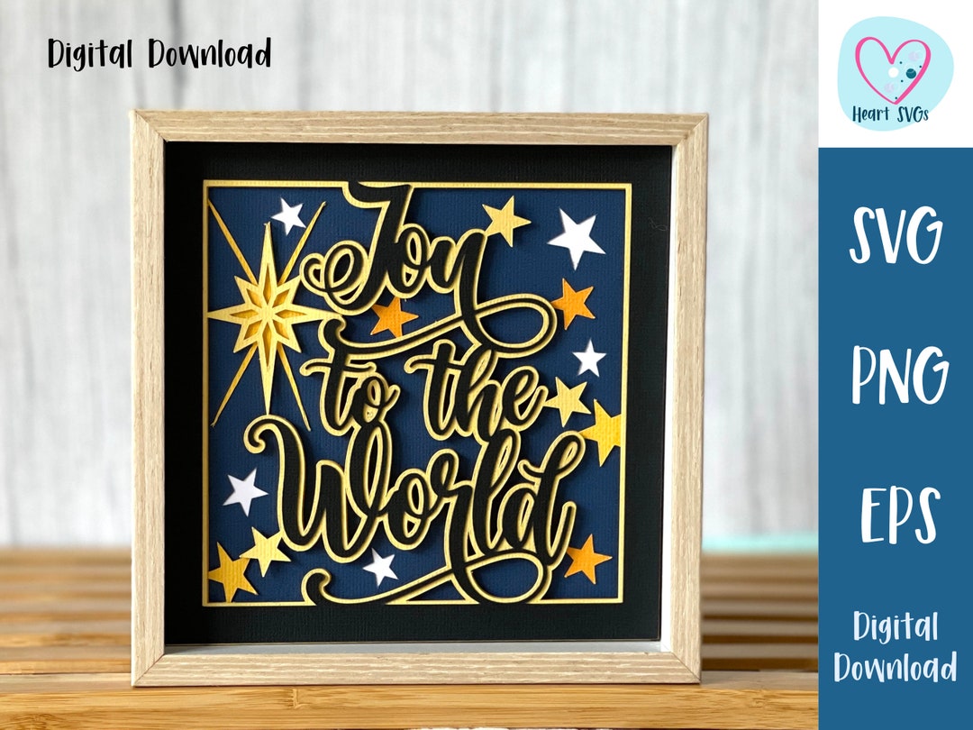 Joy to the World 3D Shadow Box SVG | 3D Christmas SVG | Svg Files for ...