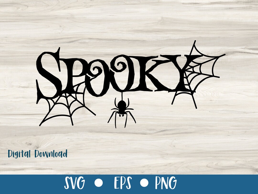 SPOOKY With Spiders SVG Files for Cricut Halloween Words - Etsy