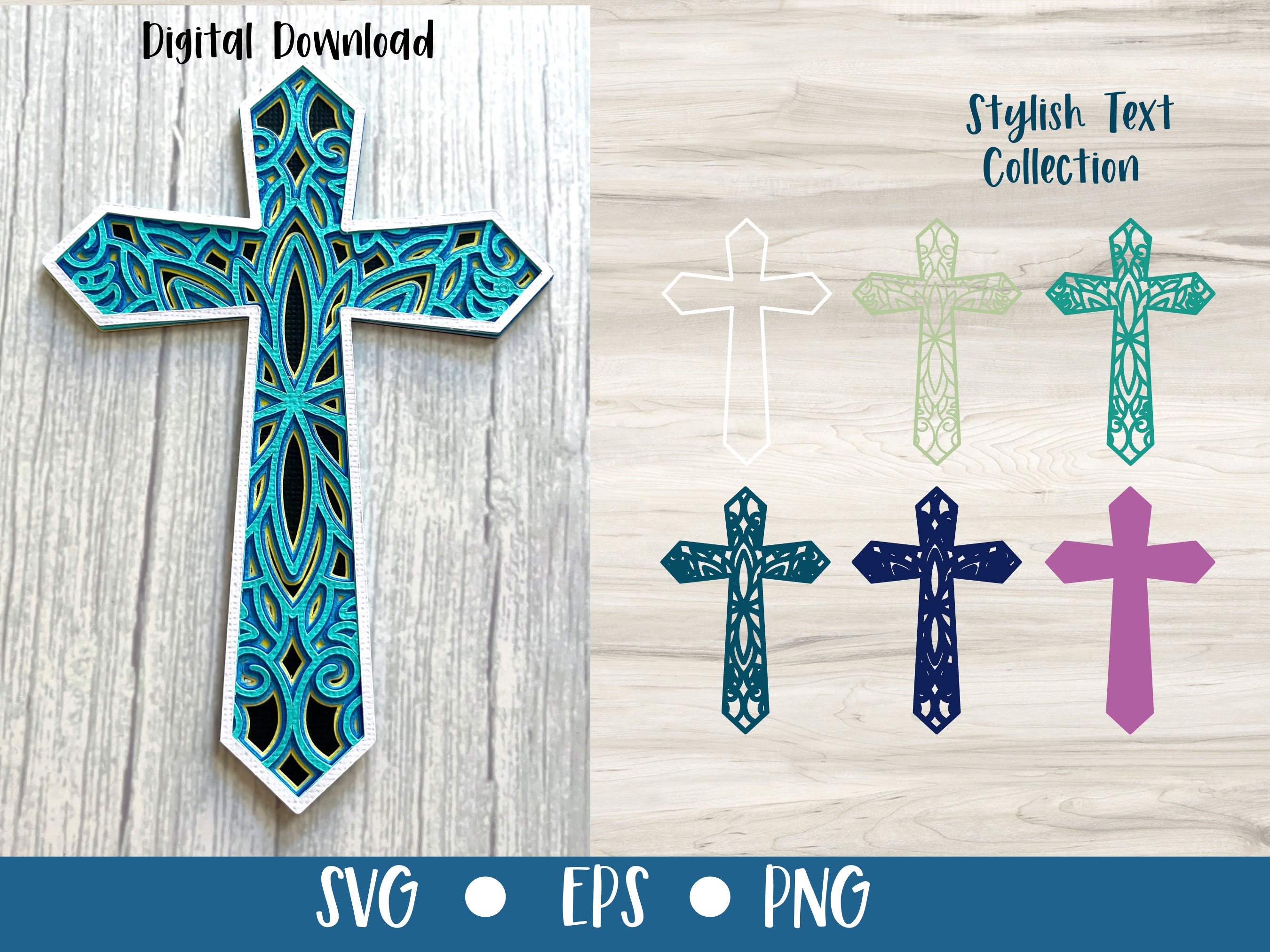 Layered Cross | Easter Gift | 3D Paper Craft | 6 Layers | SVG Files for ...