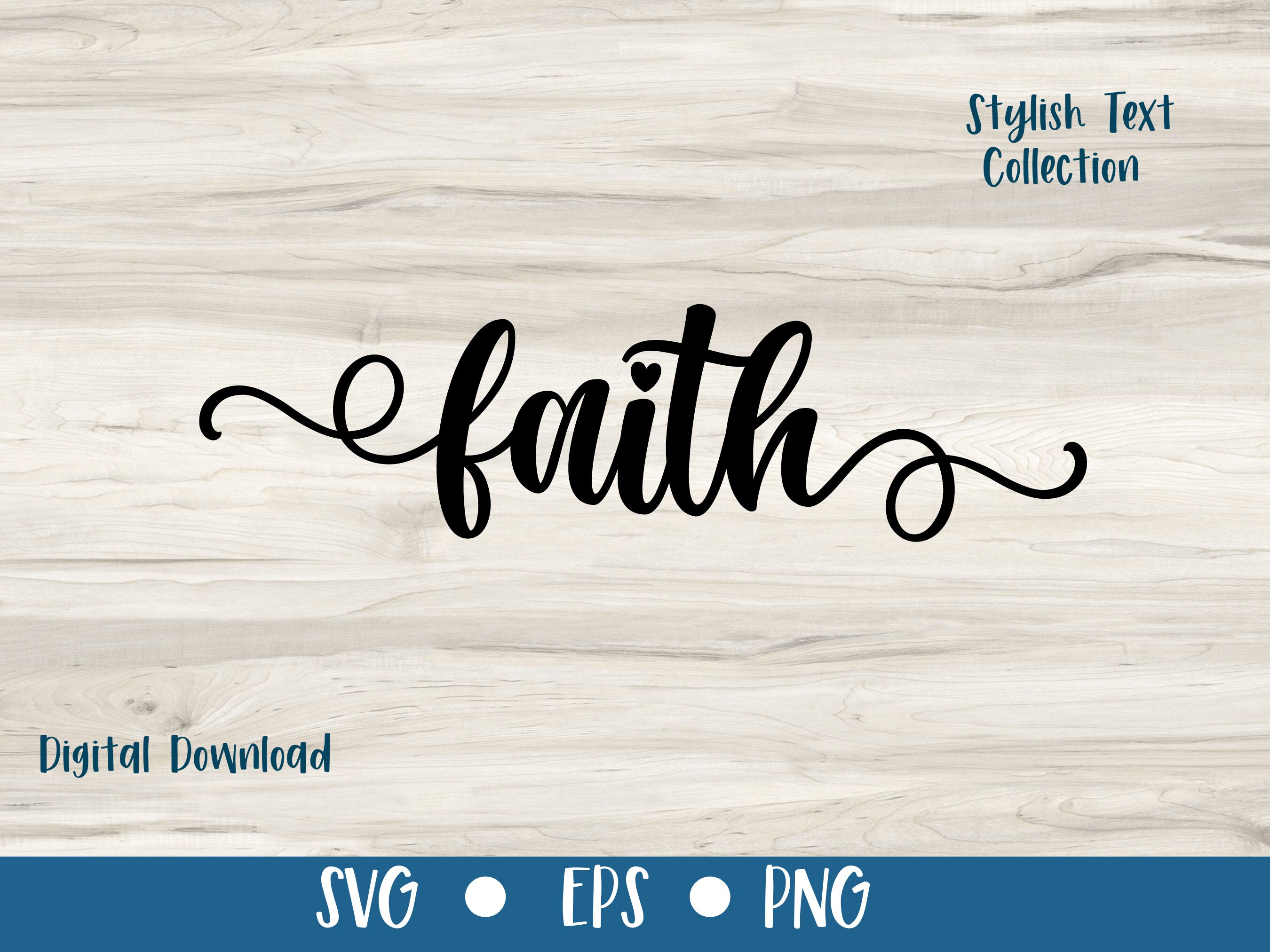 FAITH SVG Files for Cricut Stylish Text Collection Card - Etsy
