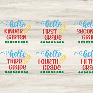 Hello SVG Bundle Kindergarten to Fifth Grade | SVG Files for Cricut ...