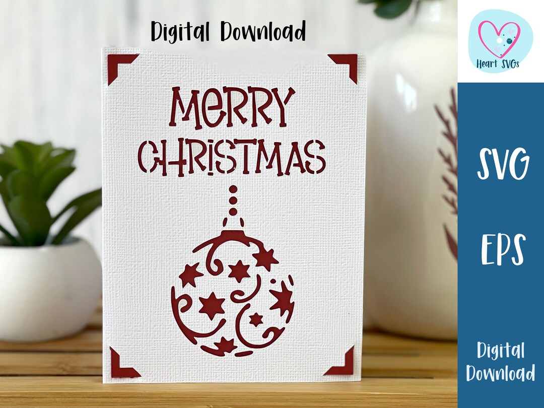 Christmas Insert Card Bauble SVG | Merry Christmas | Cut Out Card ...