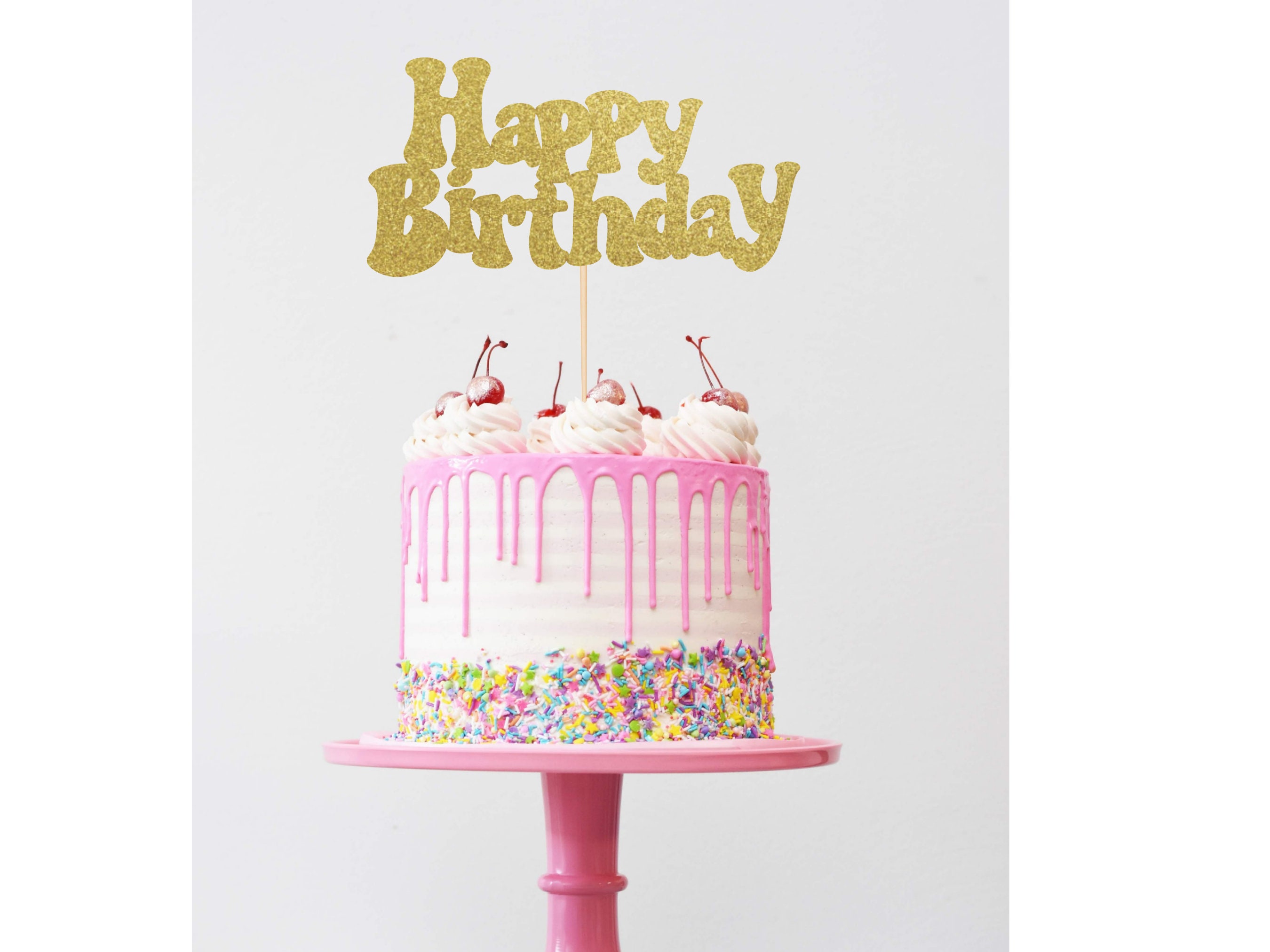 Happy Birthday Cake Topper HIPPIE | SVG Files for Cricut | Celebration ...
