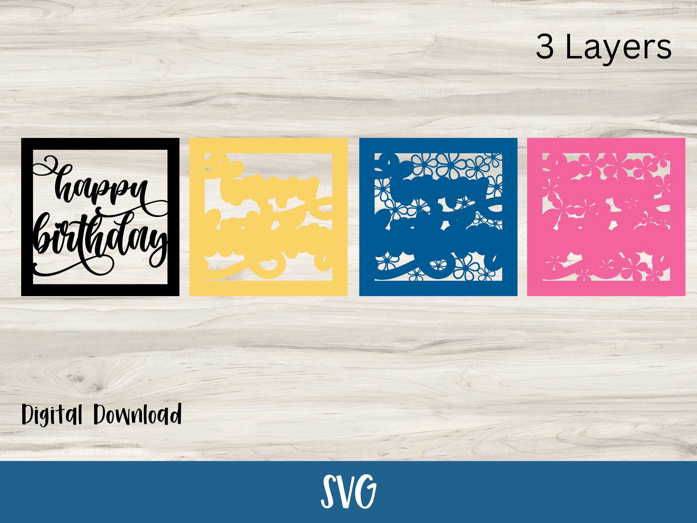 Happy Birthday Card Frangipani SVG | Birthday Celebrations | Layered ...
