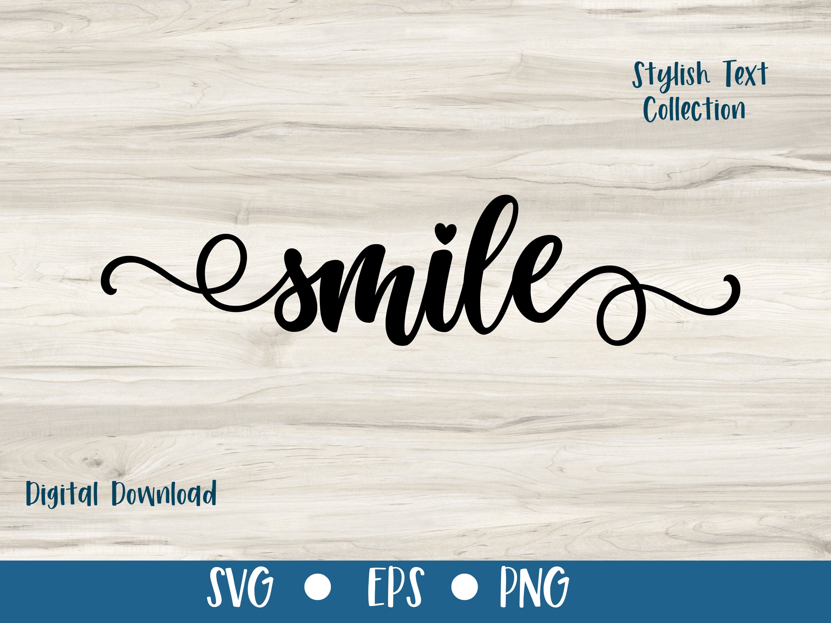SMILE SVG Files for Cricut Stylish Text Collection Card - Etsy