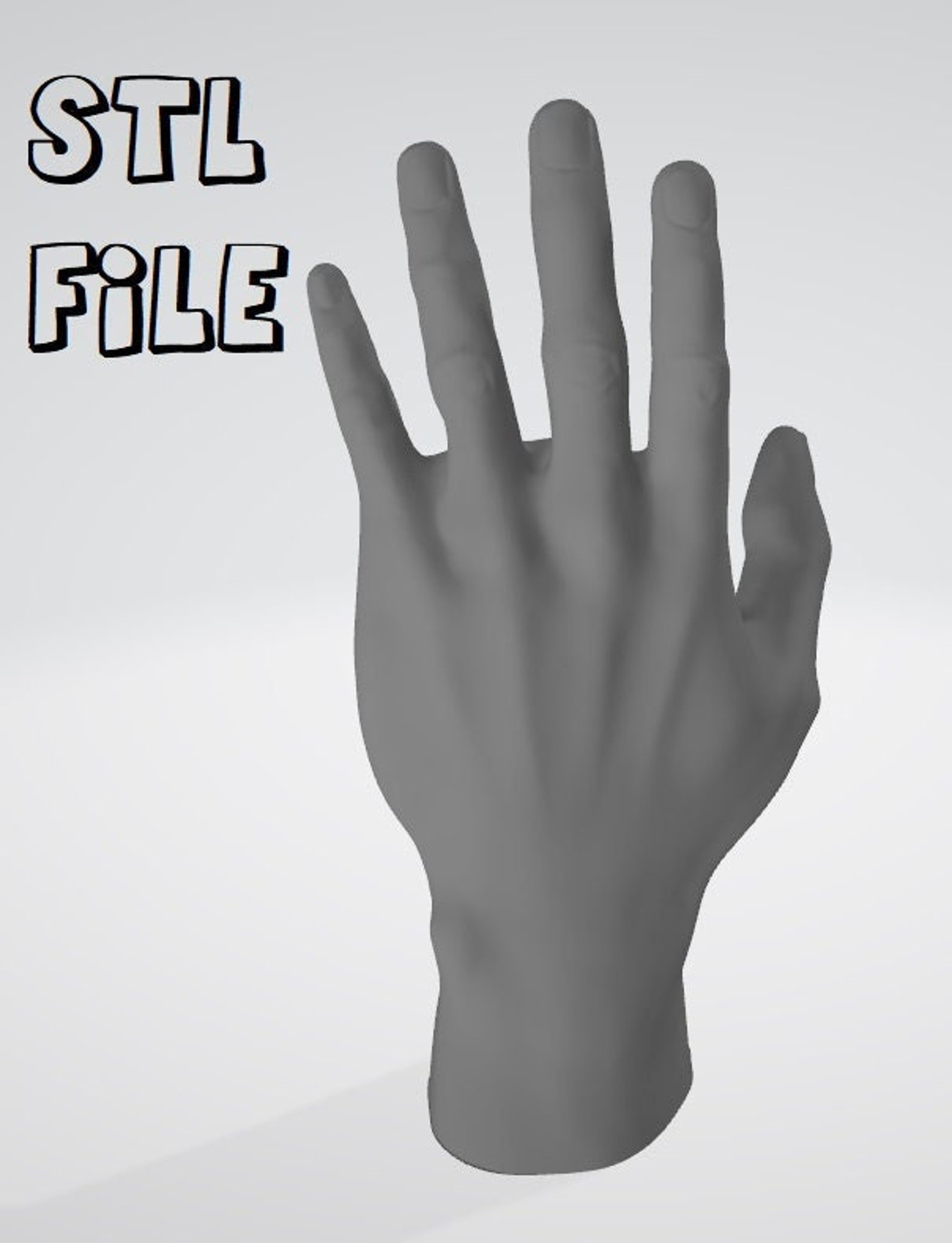 Realistic Hand Digital STL File Download - Etsy