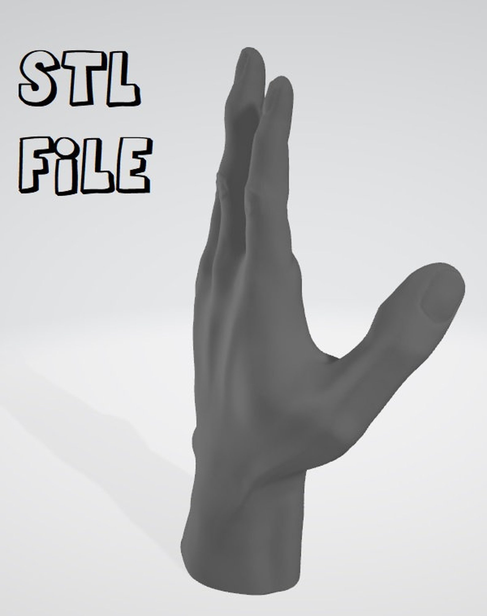 Realistic Hand Digital STL File Download - Etsy
