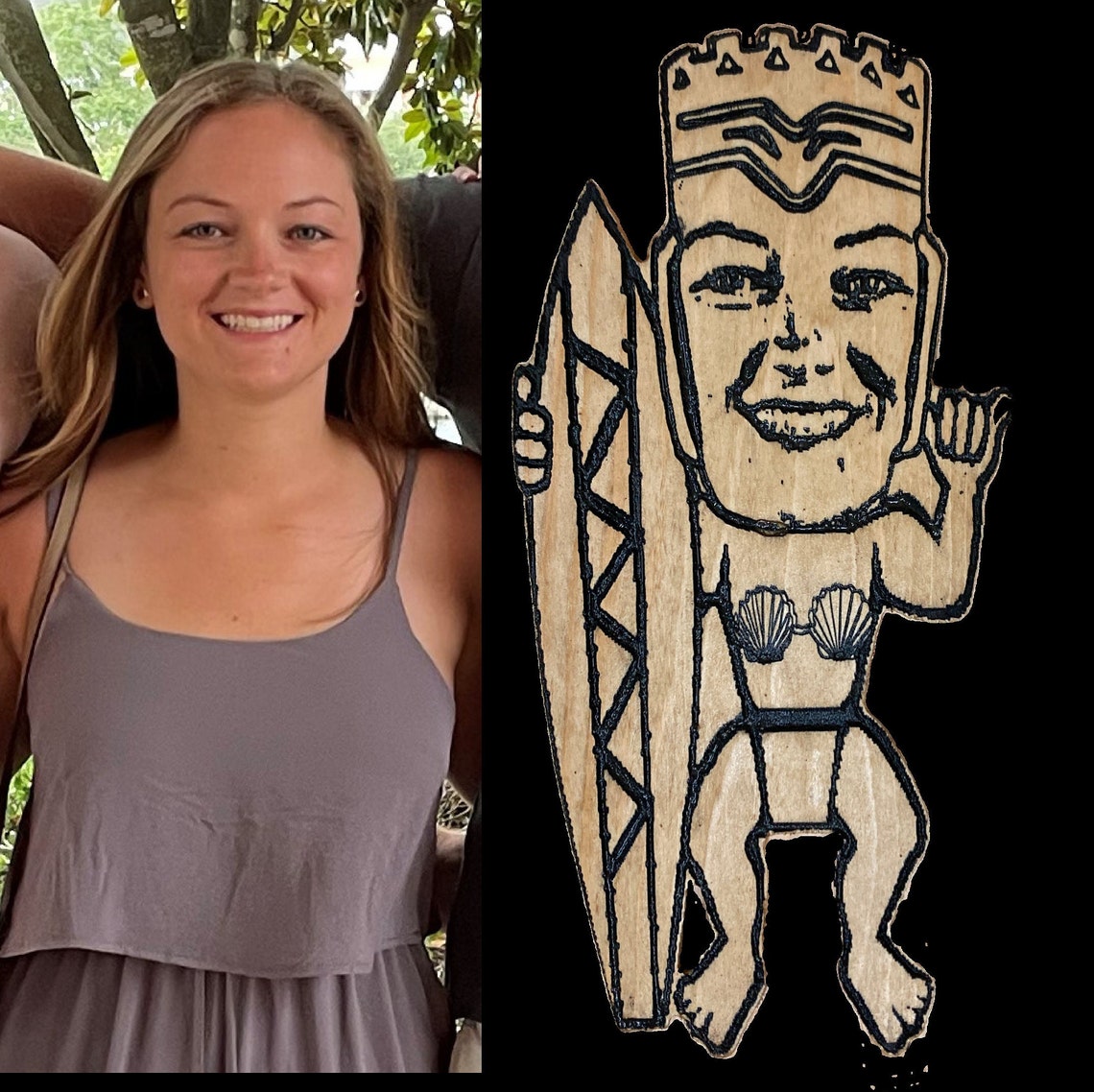 Custom Carved Tiki Made From Your Selfie!! (style #3) - Etsy
