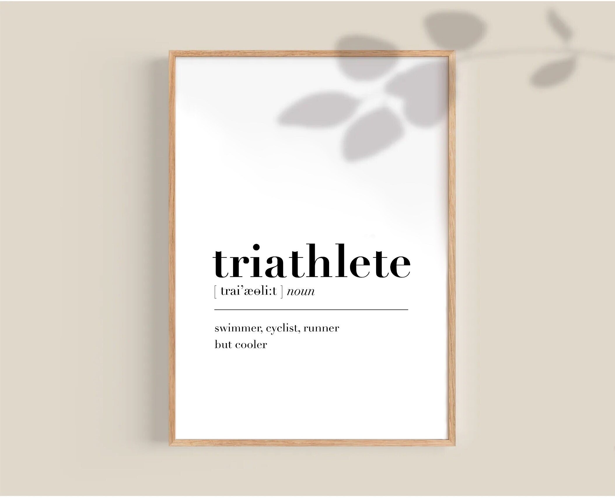 Triathlon Poster: Triathlete Definition. Triathlon Gift - Etsy