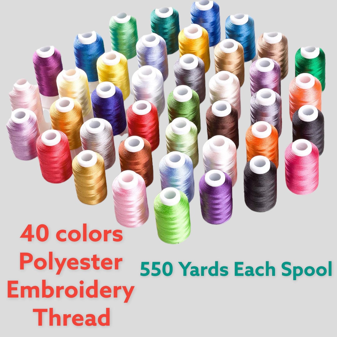 40-color 40WT Polyester Embroidery Thread Kit – 550Y Each Spool ...