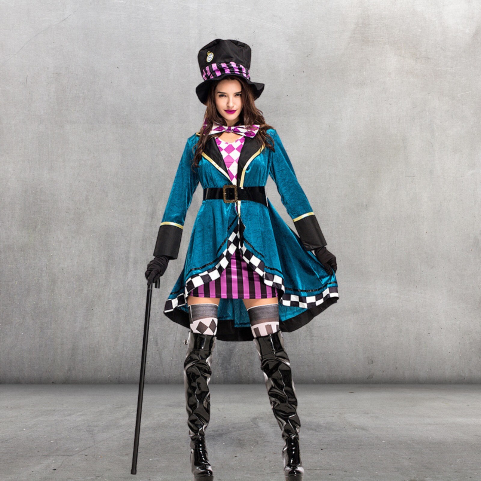 Alice In Wonderland Clown Mad Hatter Costume For Adults Etsy