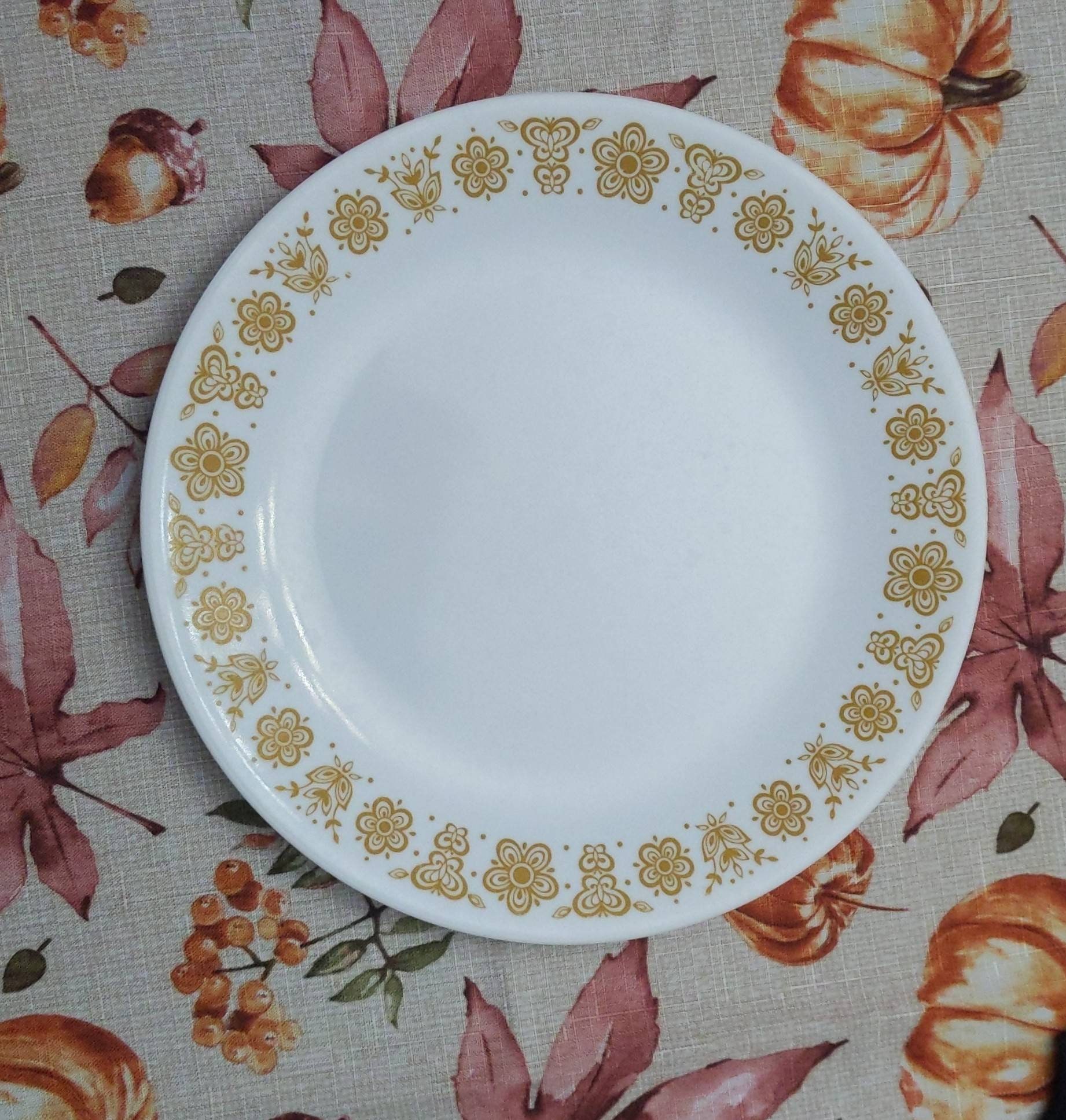 Corelle vintage Golden Butterfly pattern 10-in plate | Etsy