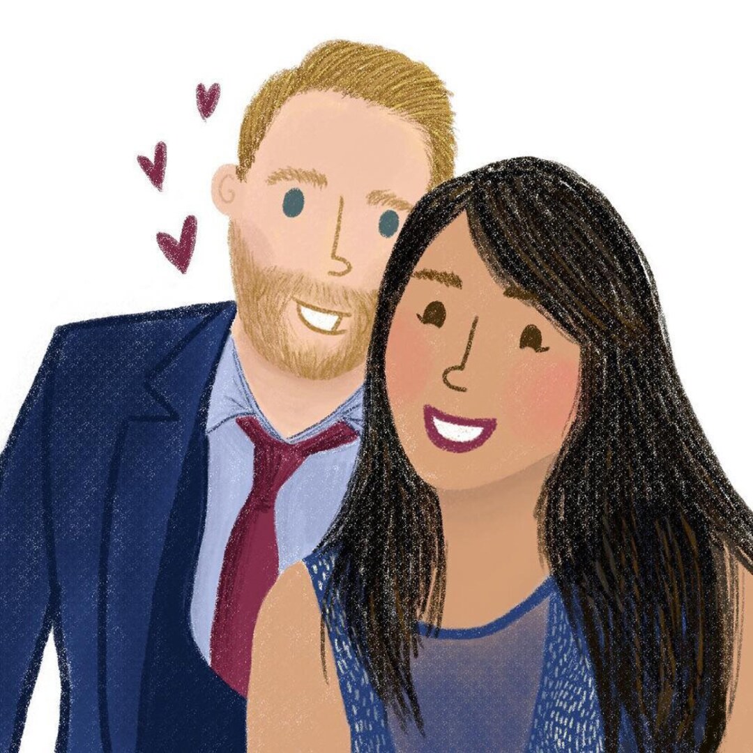 Couple Doodle Portrait - Etsy