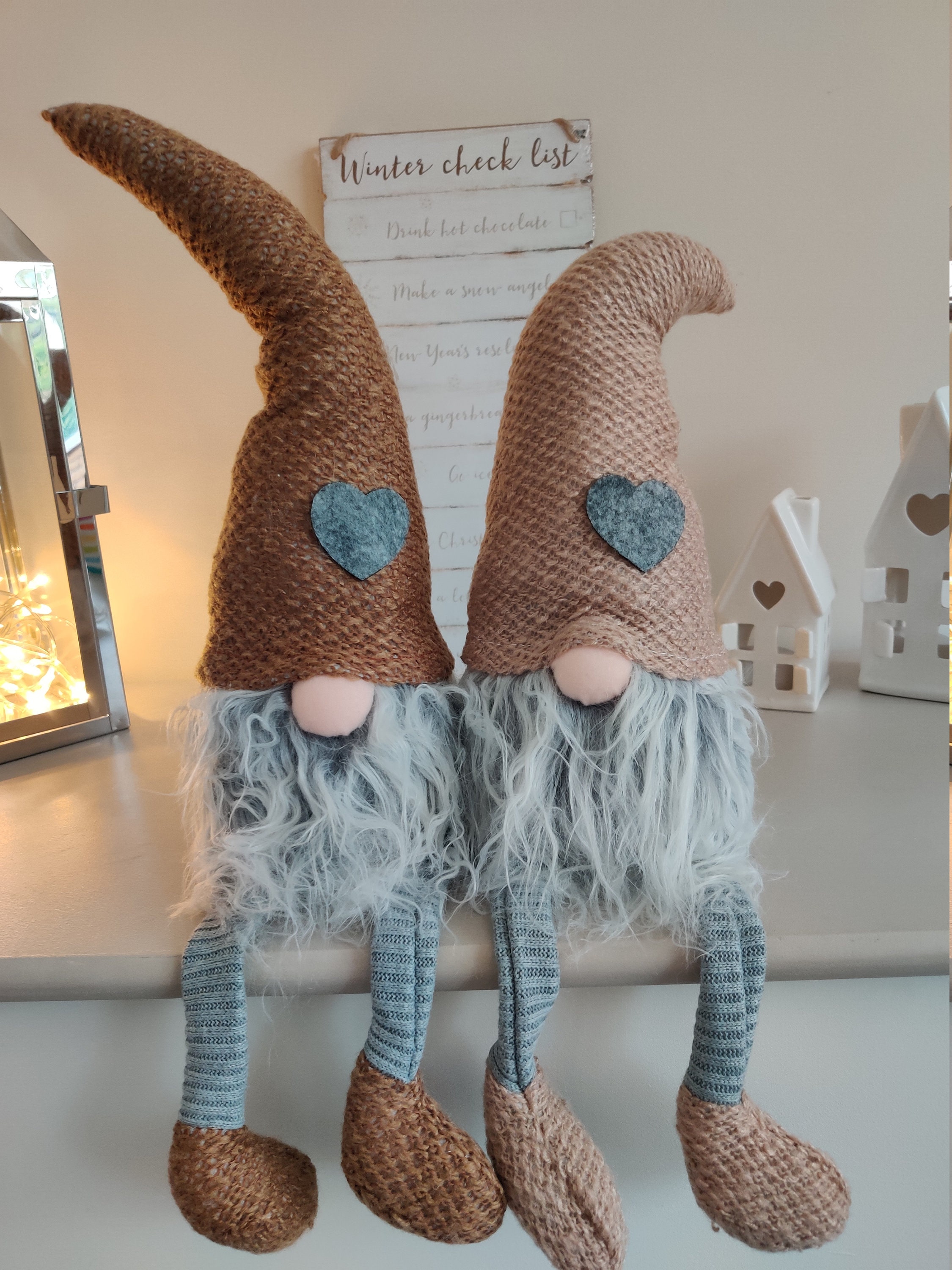 Sitting Gonks Natural Coloured Large Gonks Knitted Gonks - Etsy