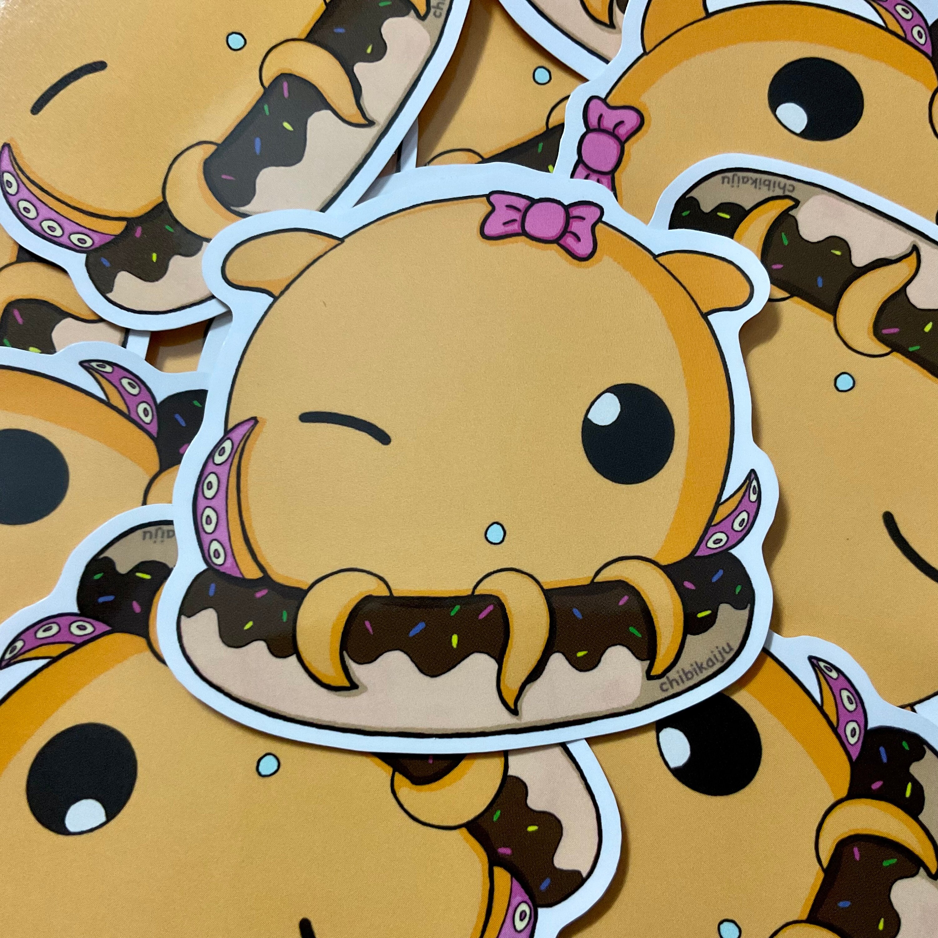 Cute Chibi Angler Fish Floaties Sea Animal Gloss Vinyl Notebook Laptop ...